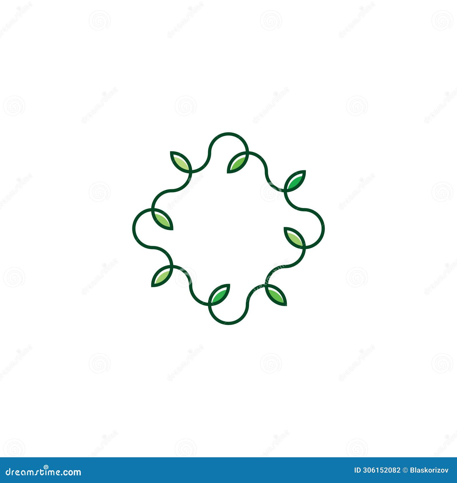 Green Leaves Frame Eco Bio Organic Logo Icon Stock Vector ...