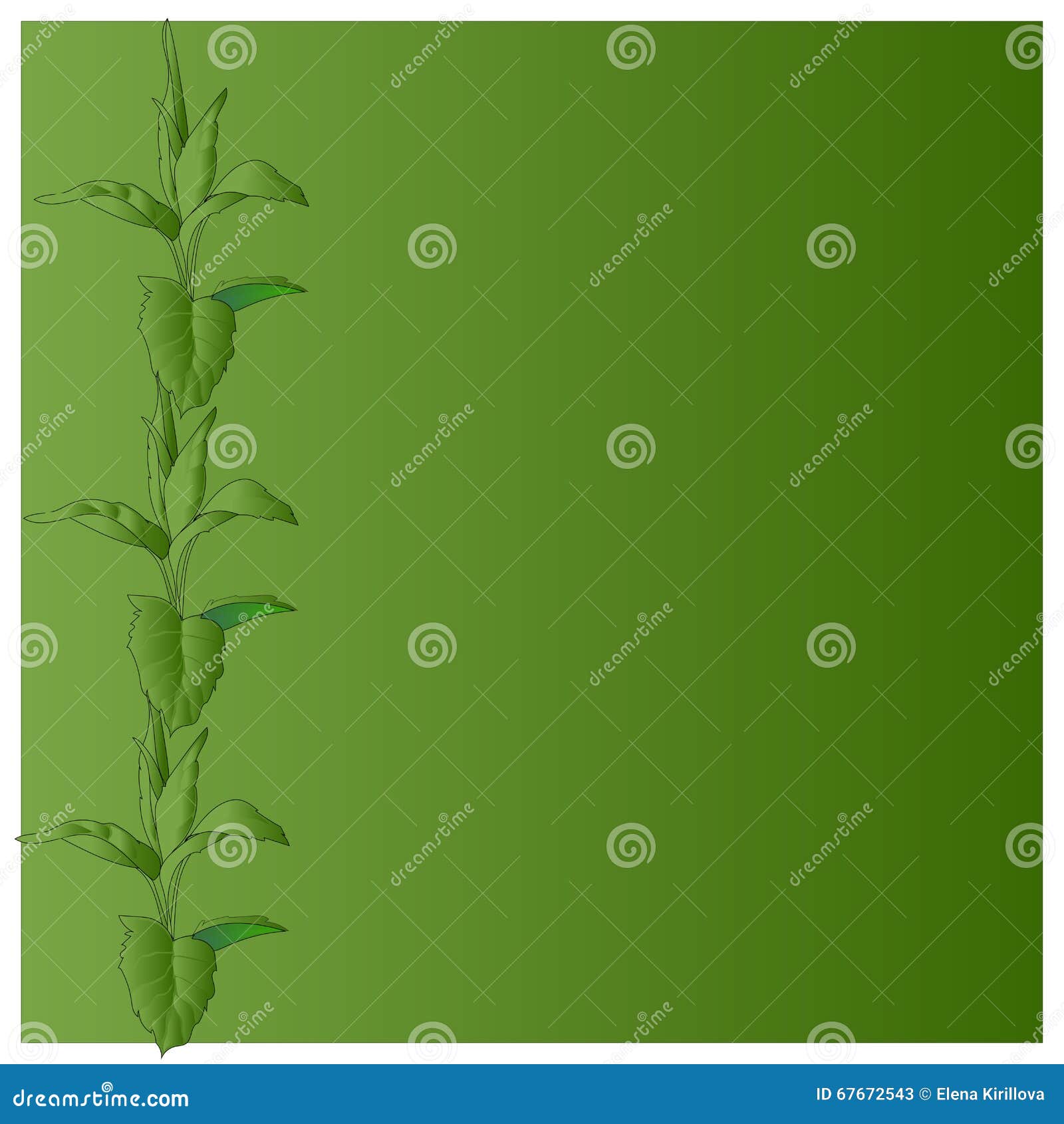 Green Leaves Frame with Space for Message Stock Vector - Illustration ...