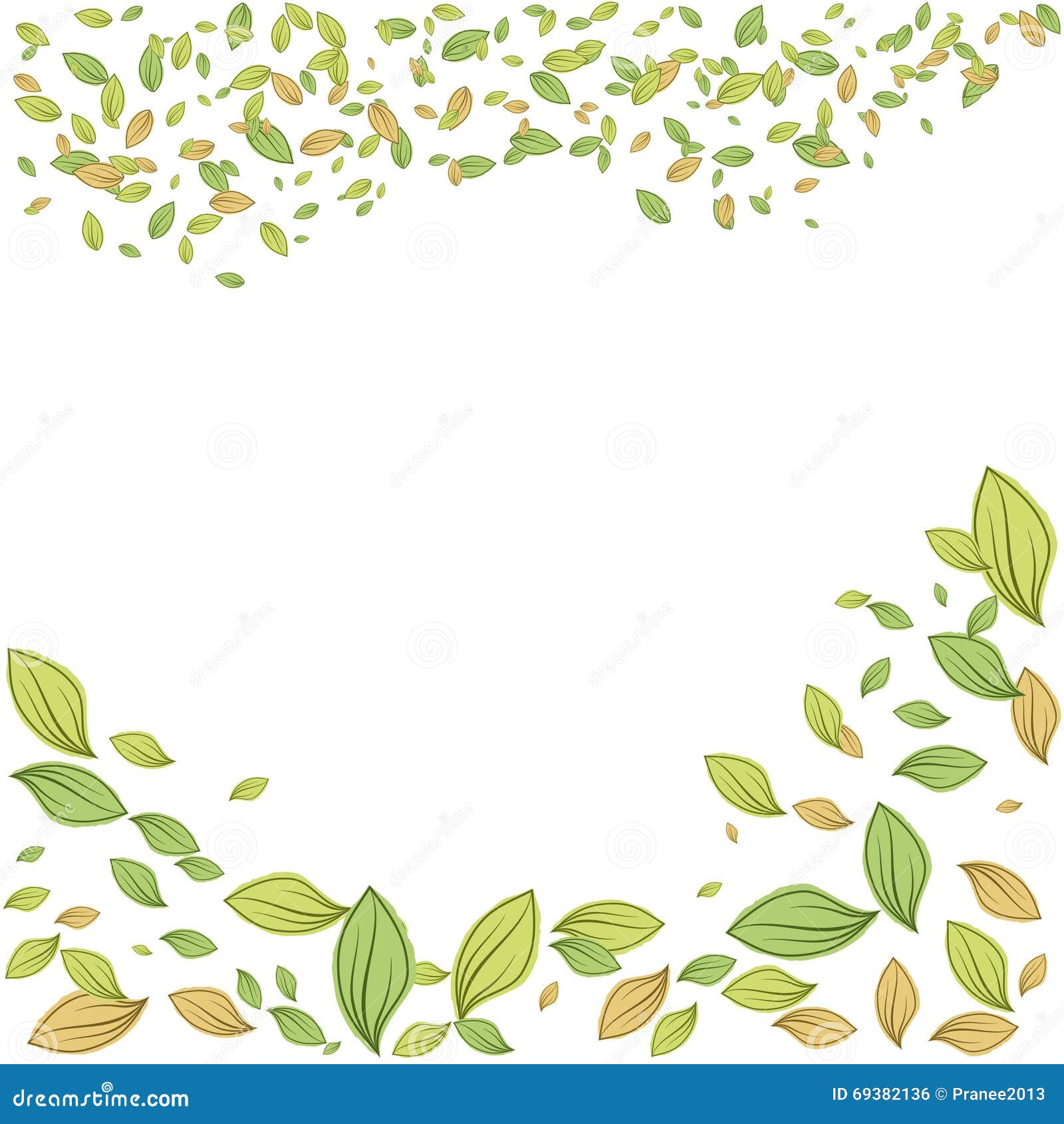 Green Leaves Frame Vector Illustration for Spring Design Stock Vector ...