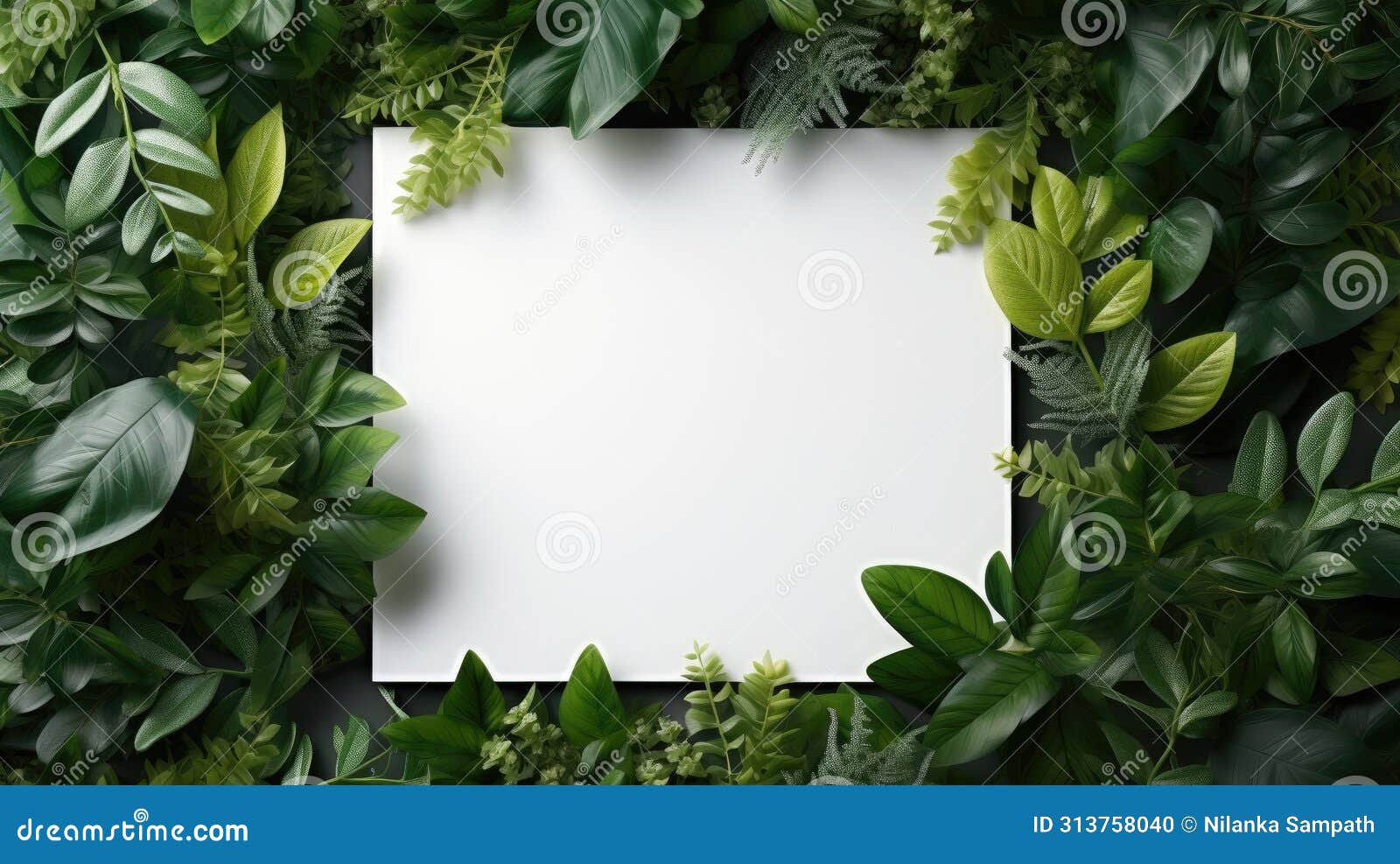 Green Leaves Framework for Photo or Congratulation Text, Creative ...