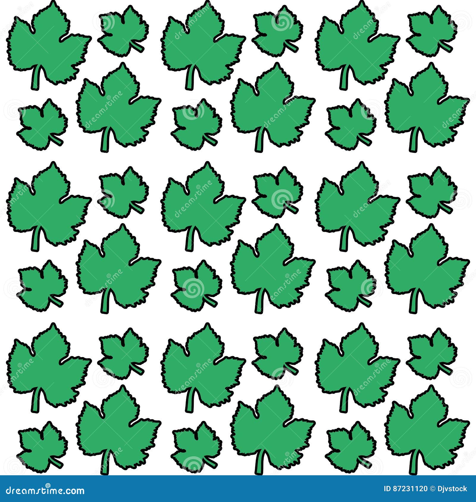 Green Leaves Grape Seamless Pattern Design Stock Illustration ...
