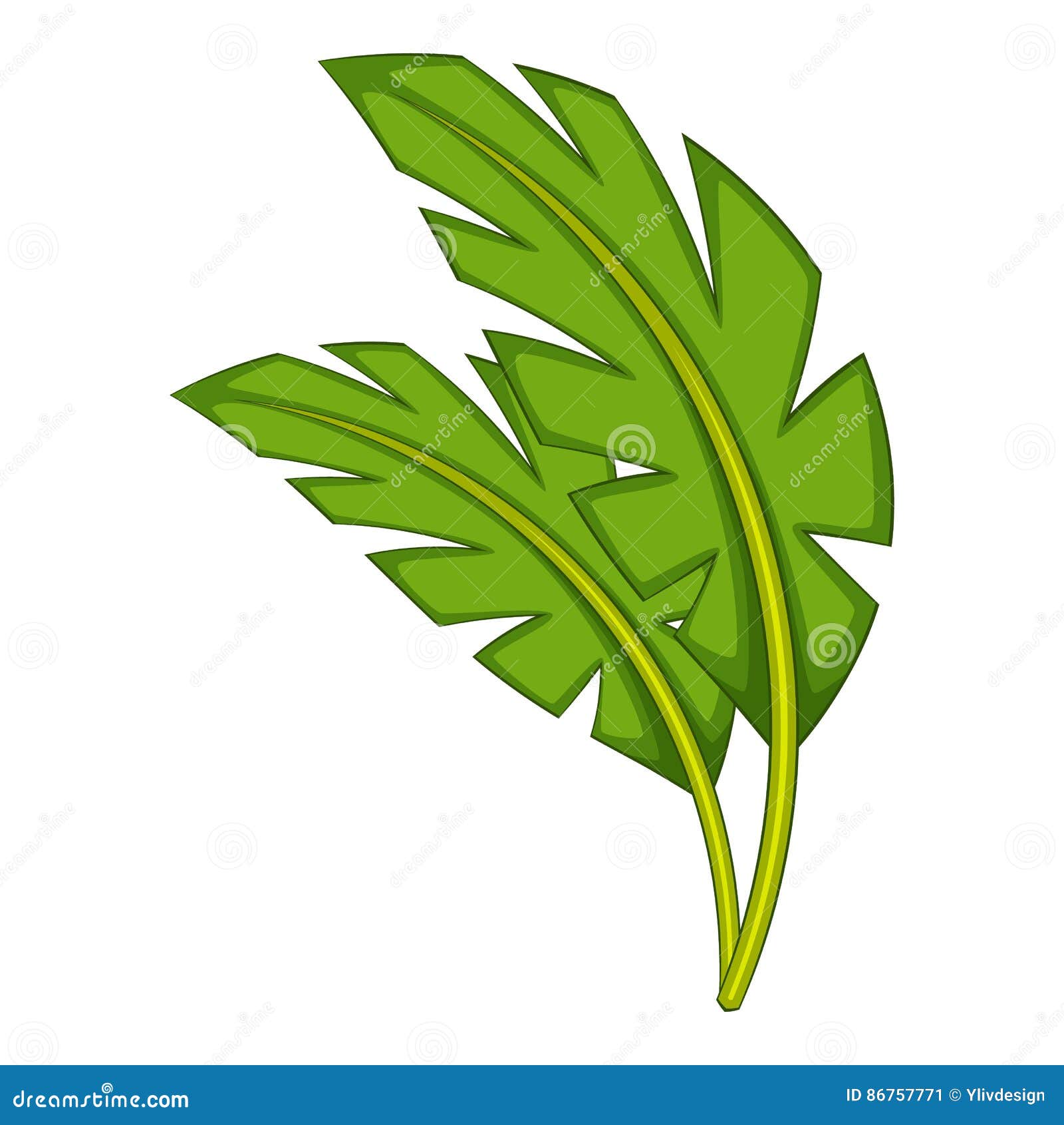 Green Leaves Icon, Cartoon Style Stock Vector - Illustration of green ...