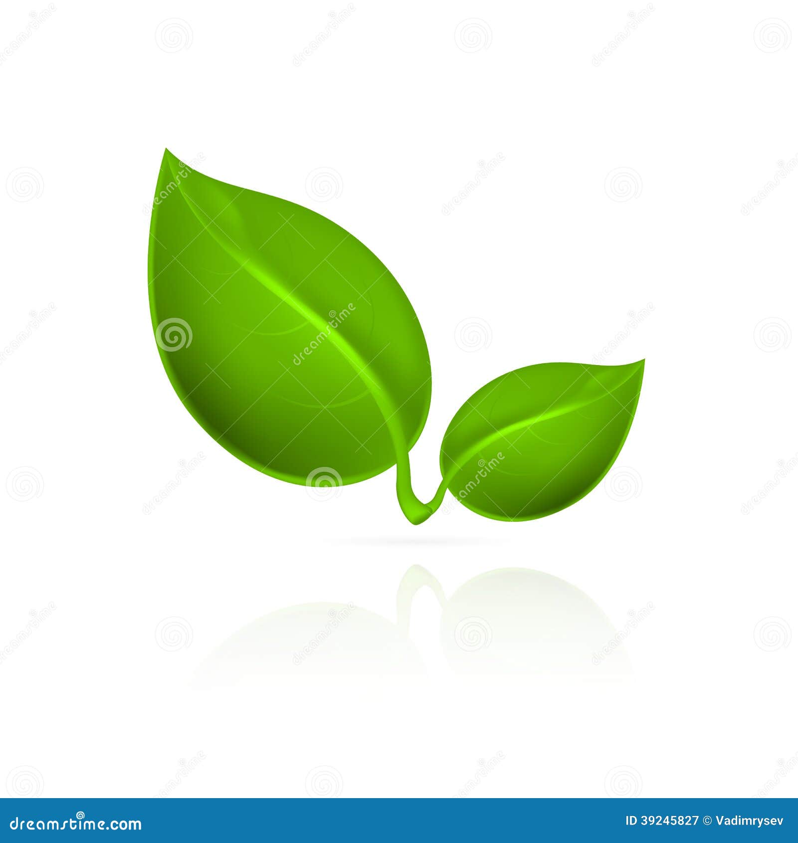 Green leaves icon. stock vector. Illustration of environment - 39245827