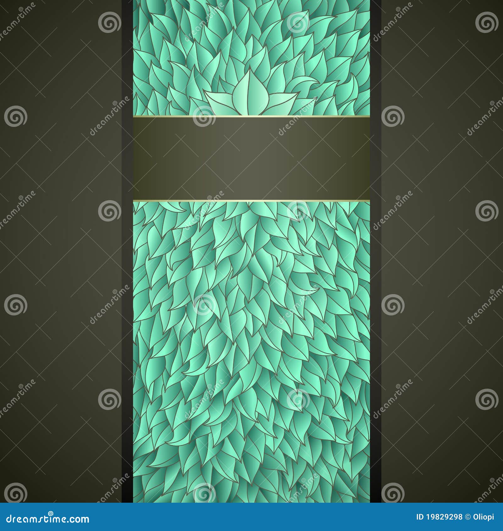 Green Leaves Label stock vector. Illustration of background - 19829298