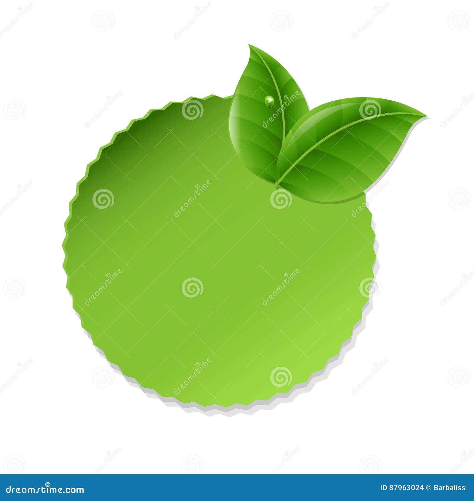 Green Leaves with Label stock illustration. Illustration of leaf - 87963024