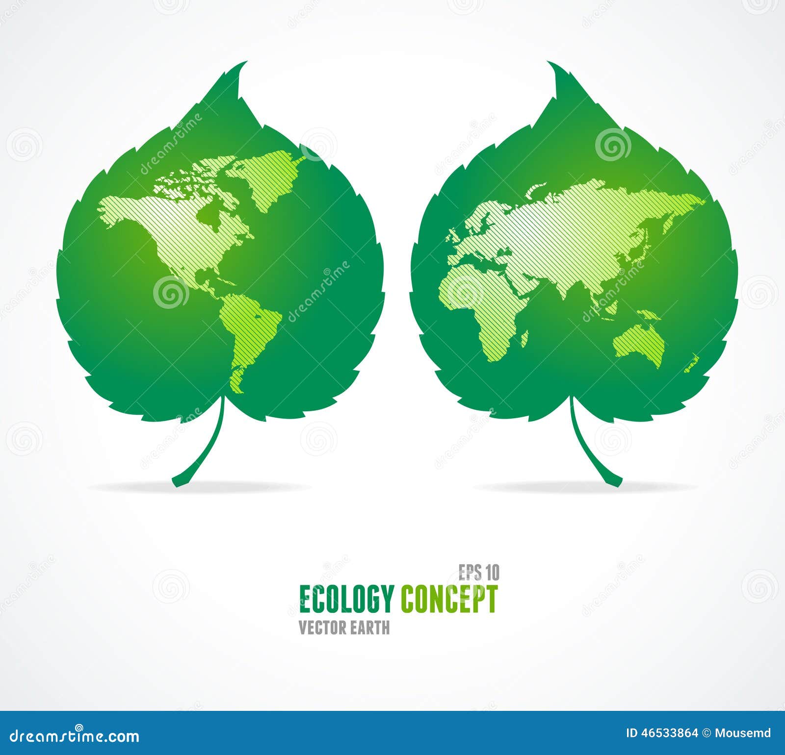 Green Leaves Like Globe and World Map. Eco Concept Stock Vector ...