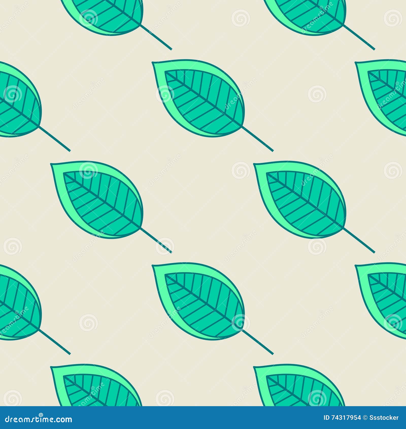 Green Leaves Nature Seamless Pattern Stock Vector - Illustration of ...