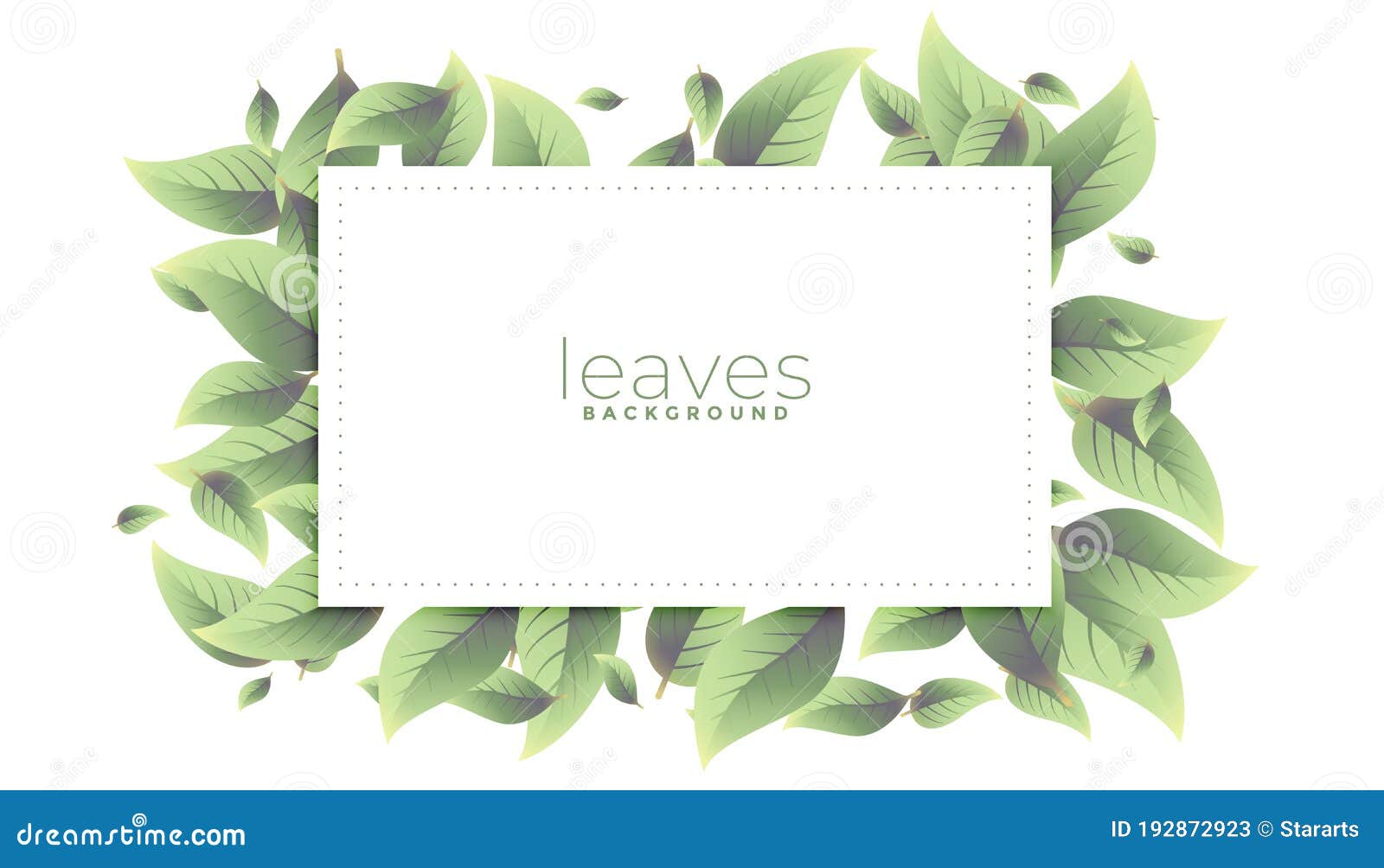 Green Leaves Rectangular Frame Background Design Stock Vector ...