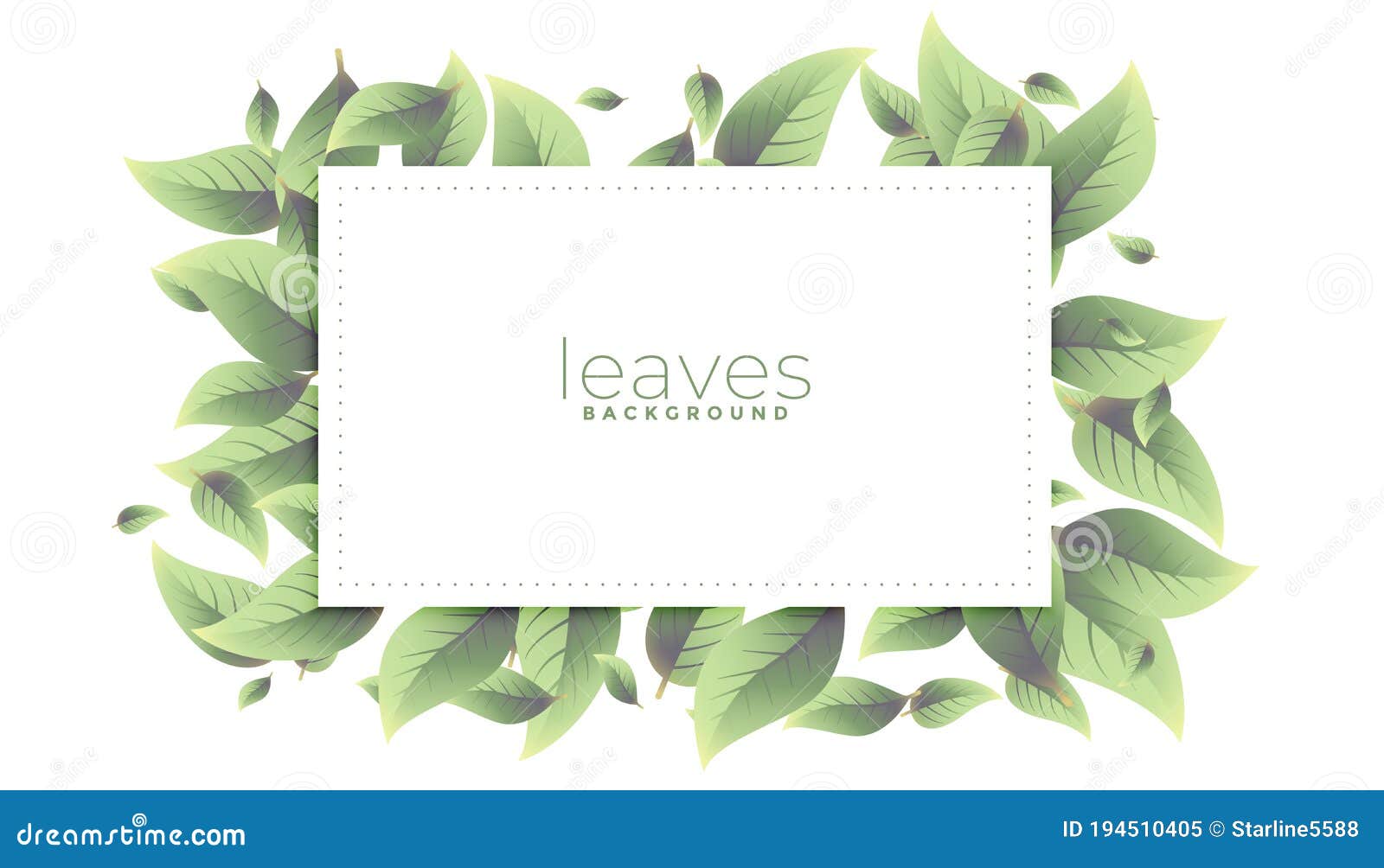 Green Leaves Rectangular Frame Background Design Stock Vector ...