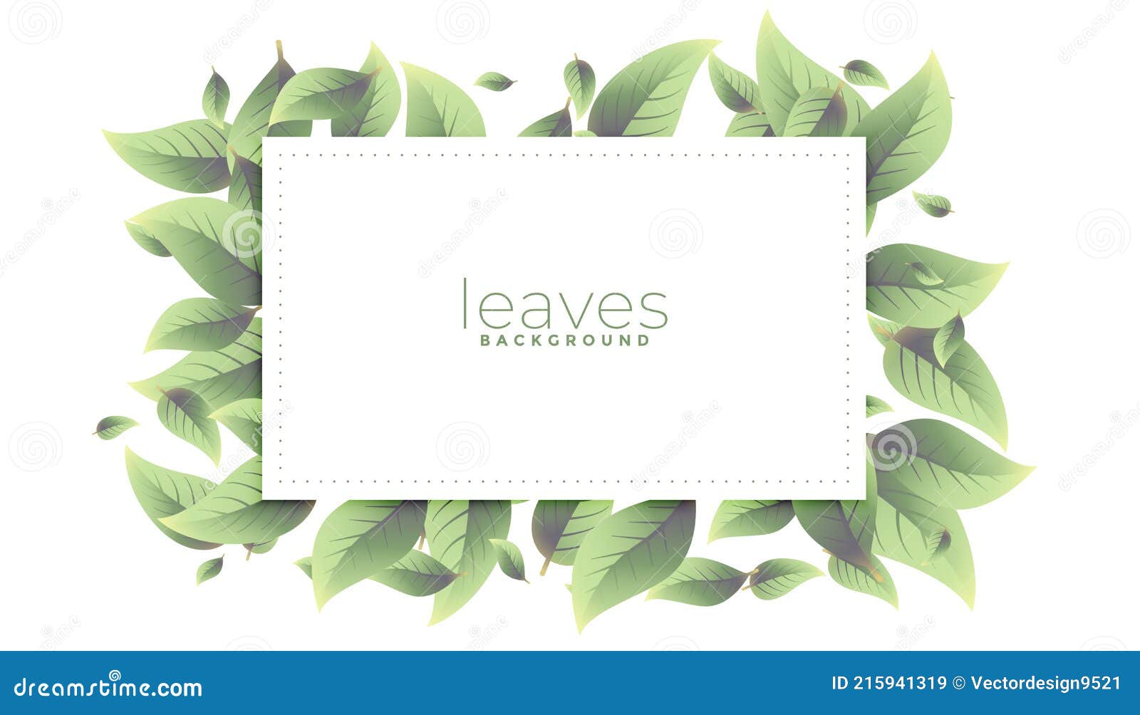 Green Leaves Rectangular Frame Background Design Stock Vector ...
