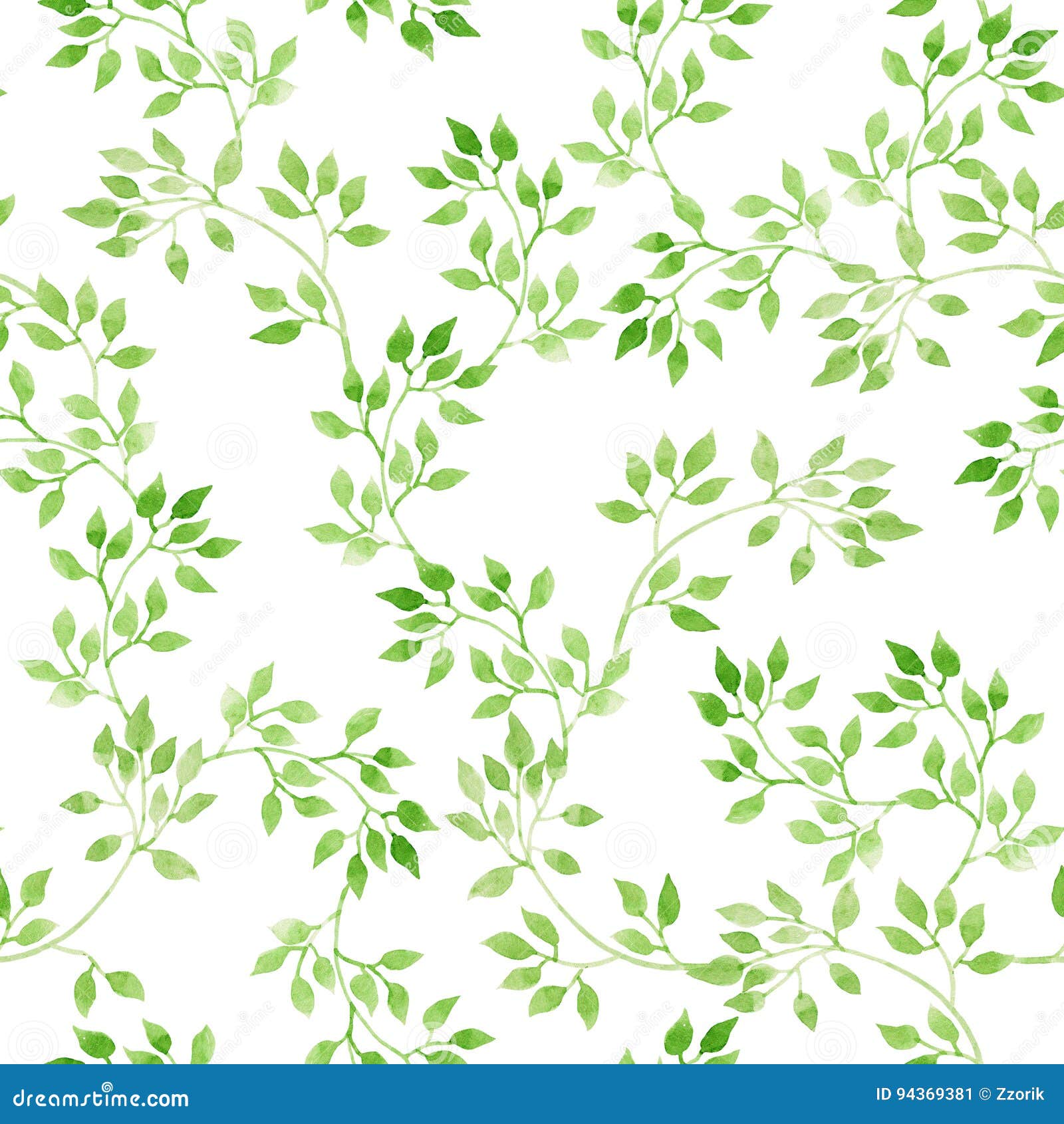 Green Leaves. Repeating Pattern Stock Illustration - Illustration of ...
