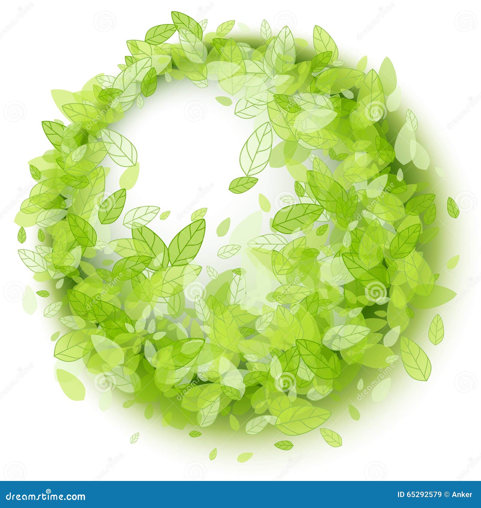 Green leaves round frame stock vector. Illustration of environment ...