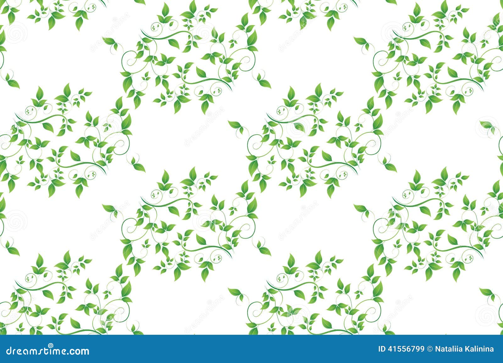 Green Leaves Seamless Background Stock Vector - Illustration of ornate ...