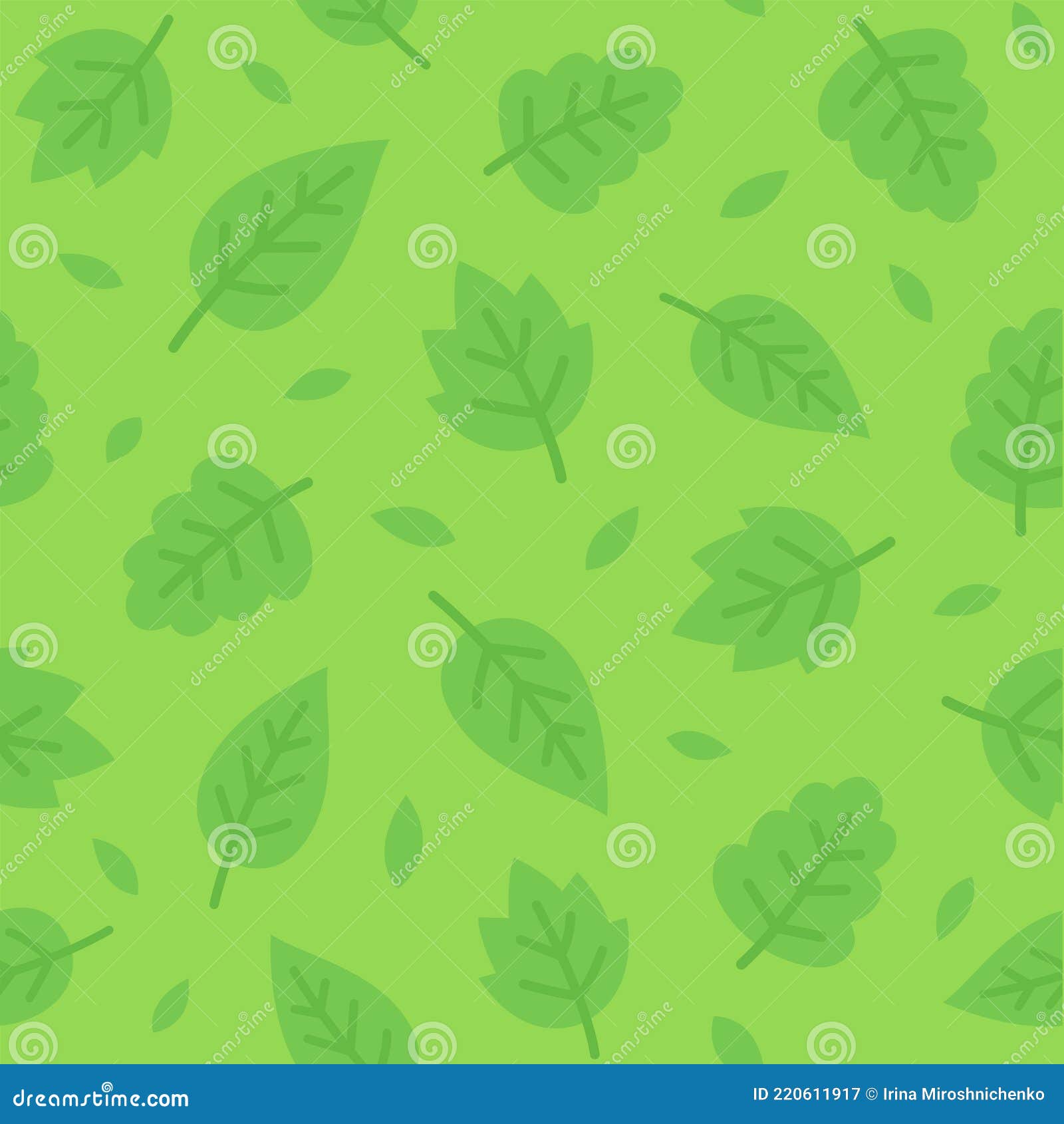 Green Leaves Seamless Pattern Stock Vector - Illustration of seasonal ...
