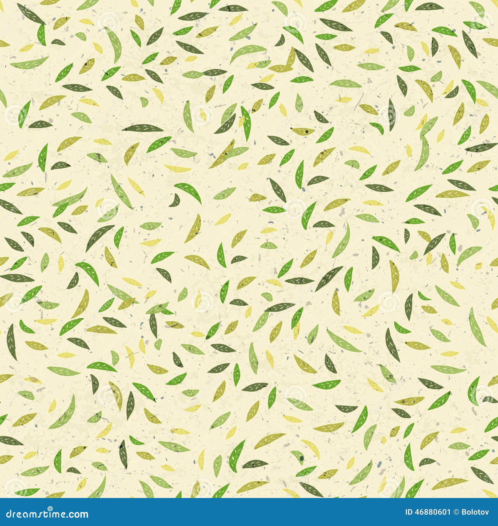 Green Leaves Seamless Pattern. Vector Stock Vector - Illustration of ...