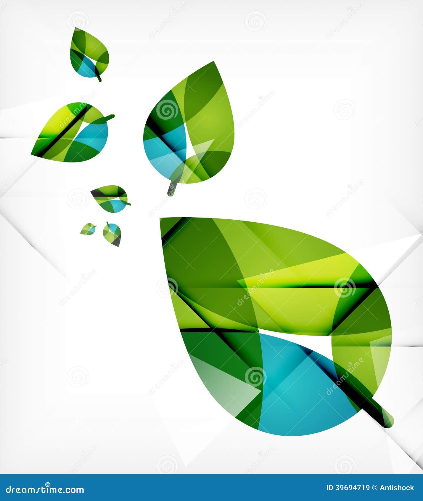 Green Leaves Spring Nature Design Concept Stock Vector - Illustration ...