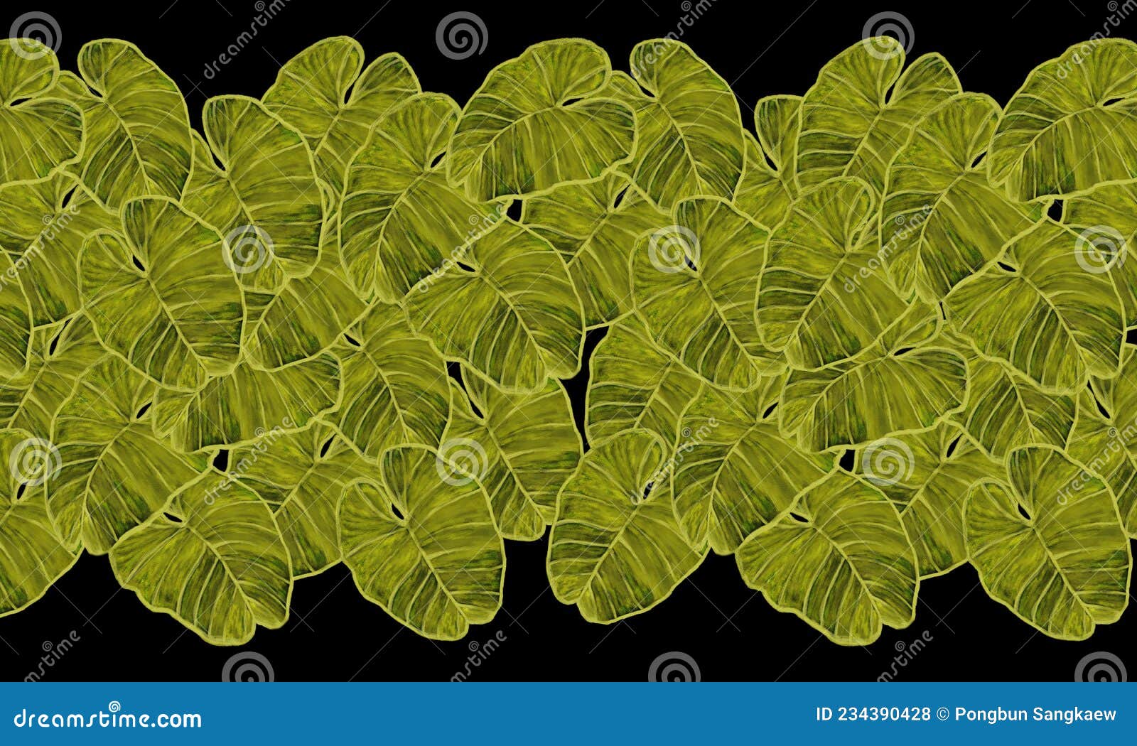 Green Leaves Spring Nature Wallpaper Hand Drawn Design Background Stock ...