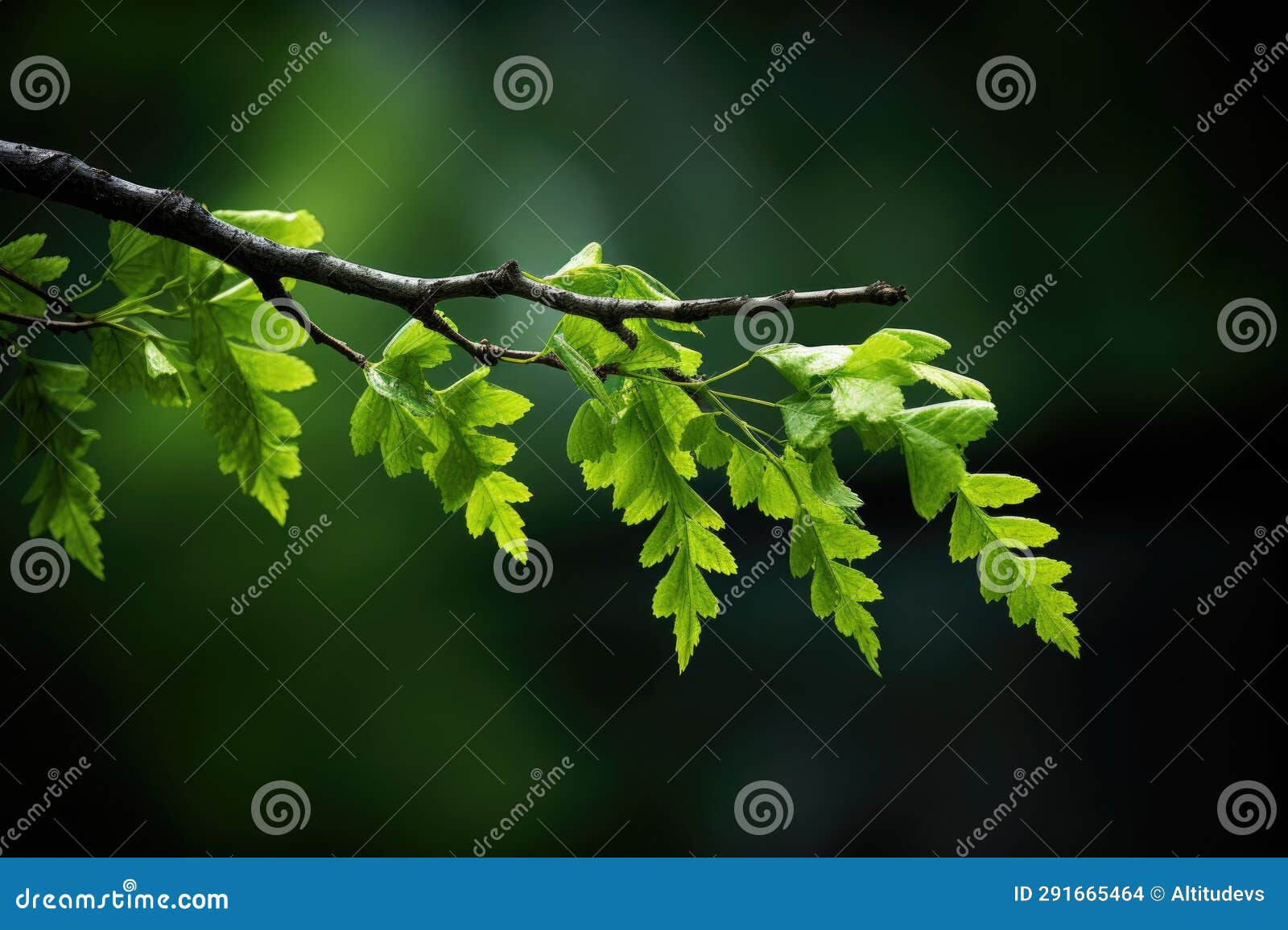 Green Leaves Sprouting from a Tree Branch Stock Photo - Image of lush ...