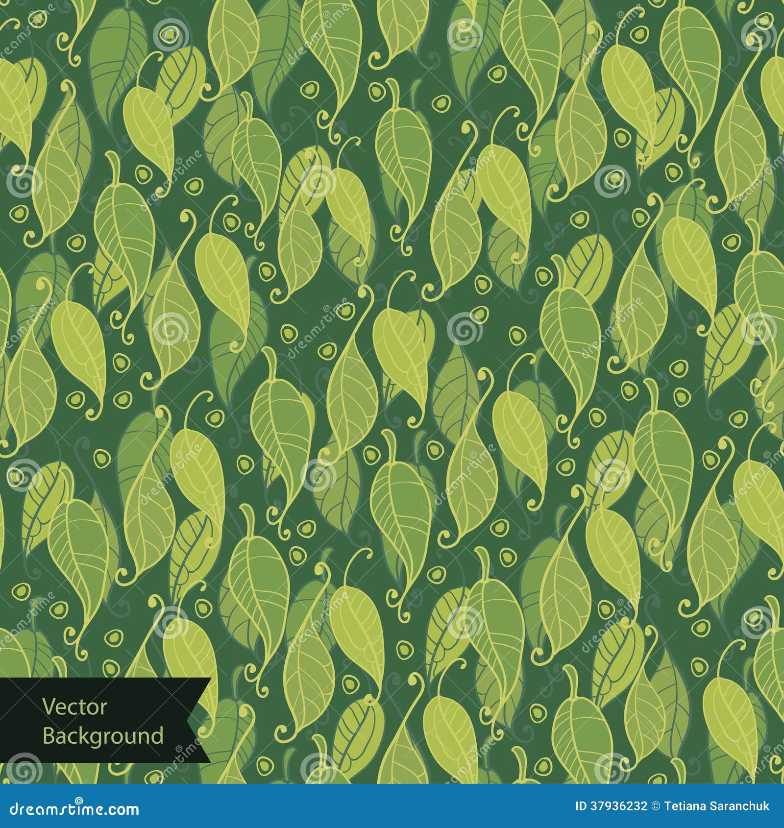 Green Leaves Surface Texture. Pattern Stock Vector - Illustration of ...