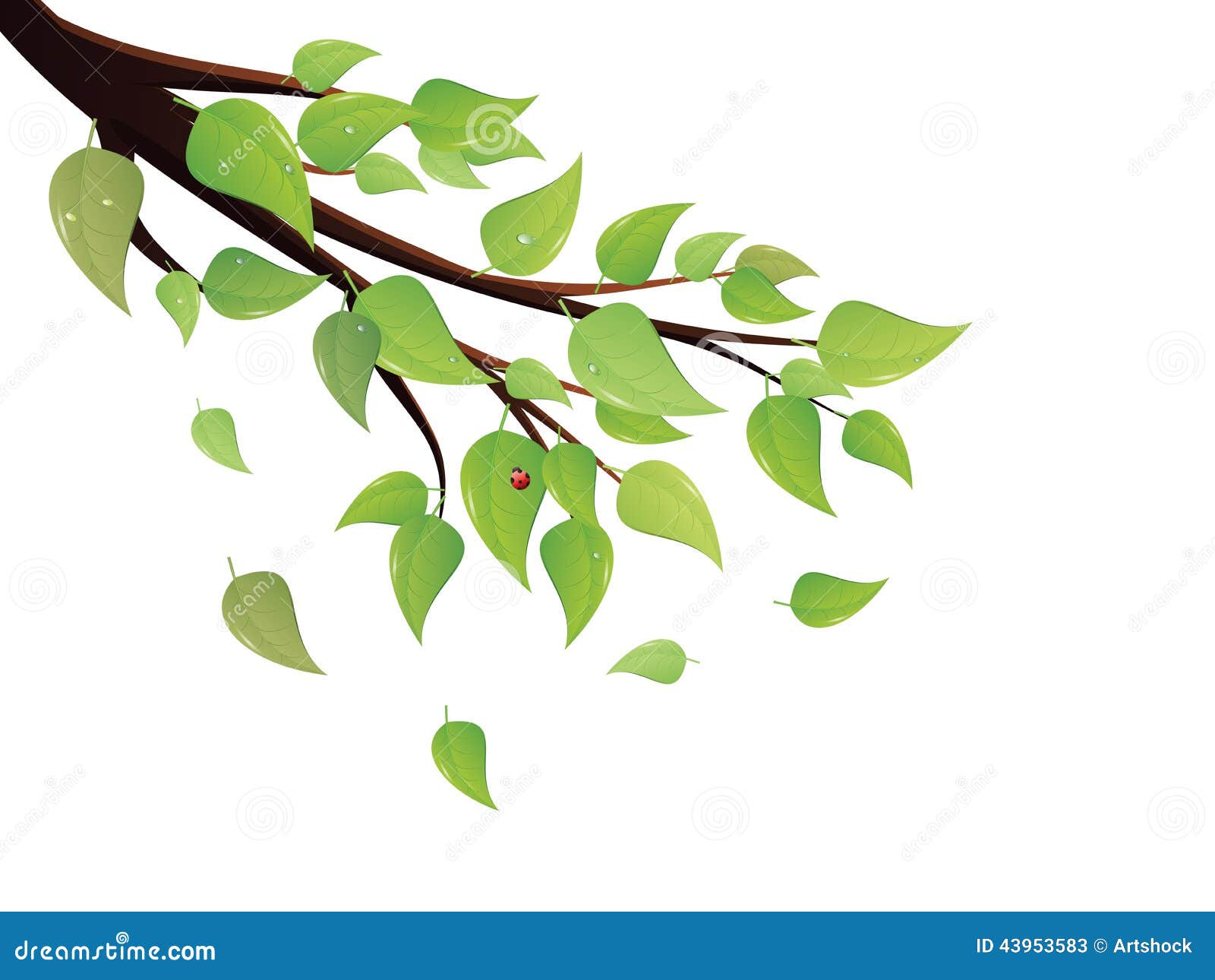 Green Leaves Tree Branch stock vector. Illustration of tree - 43953583