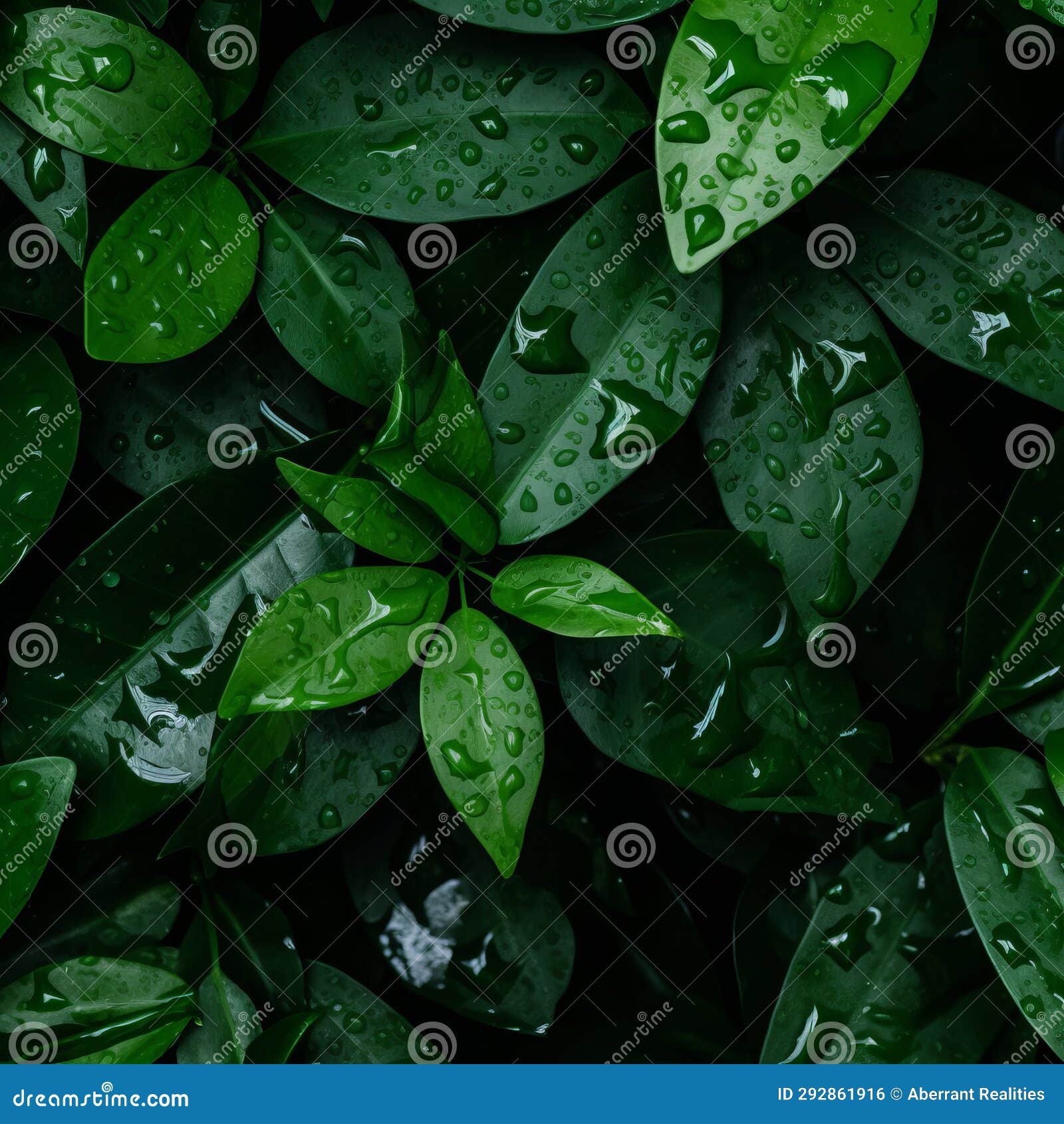 Green Leaves with Water Droplets on Them Stock Illustration ...