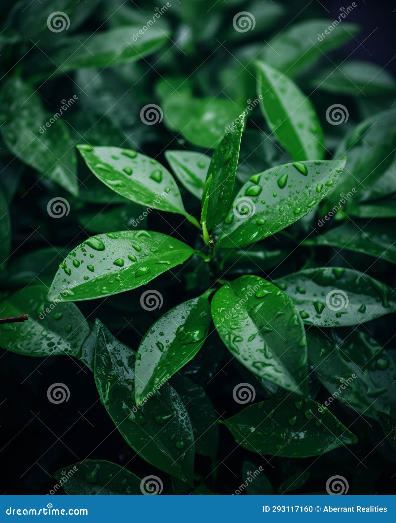 Green Leaves with Water Droplets on Them Stock Illustration ...
