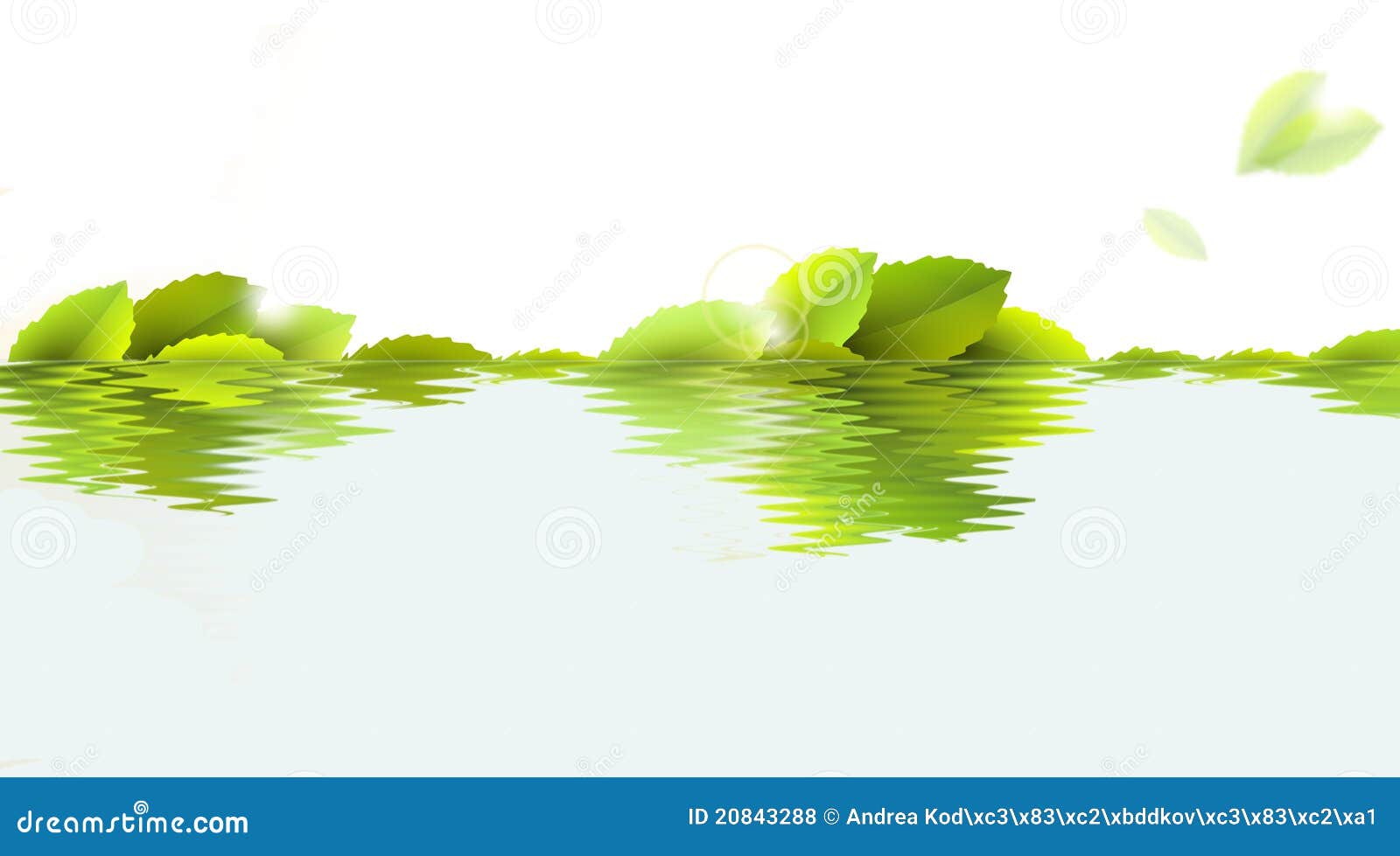 Green Leaves in Water - Illustration Stock Illustration - Illustration ...