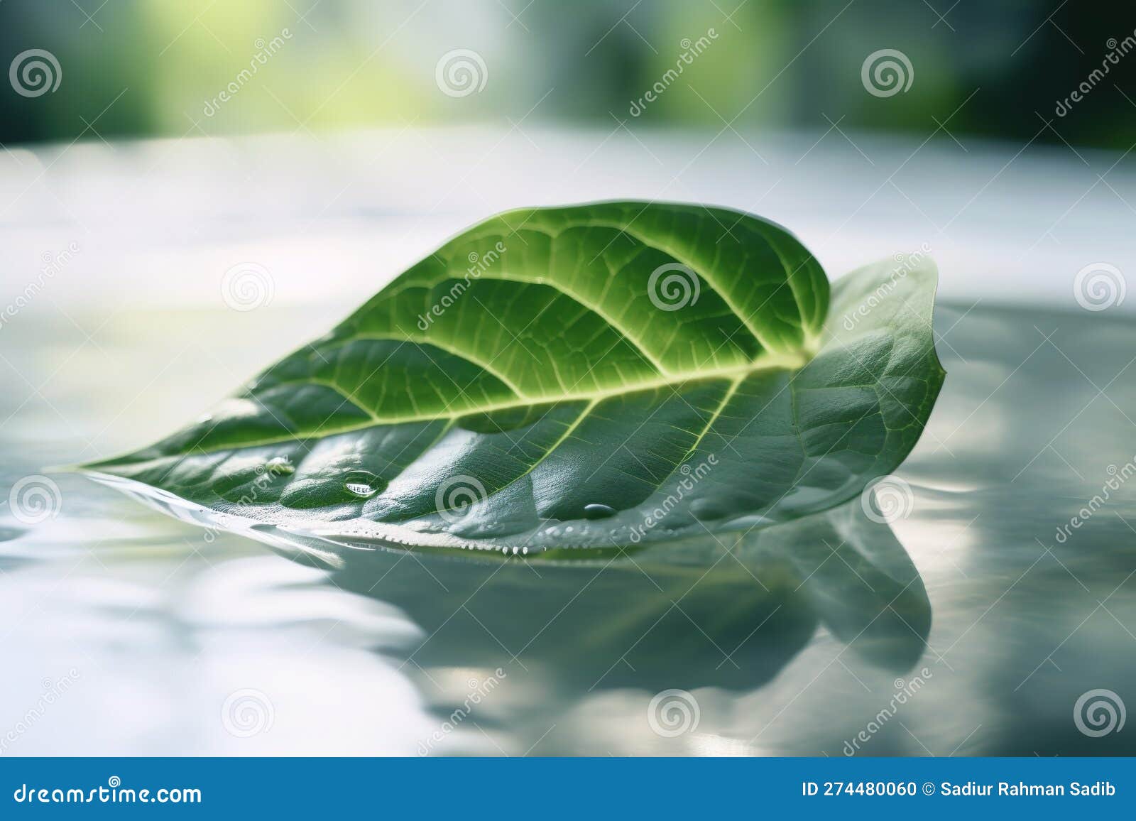 Green Leaves with Water Splash on Nature Background. Nature and ...