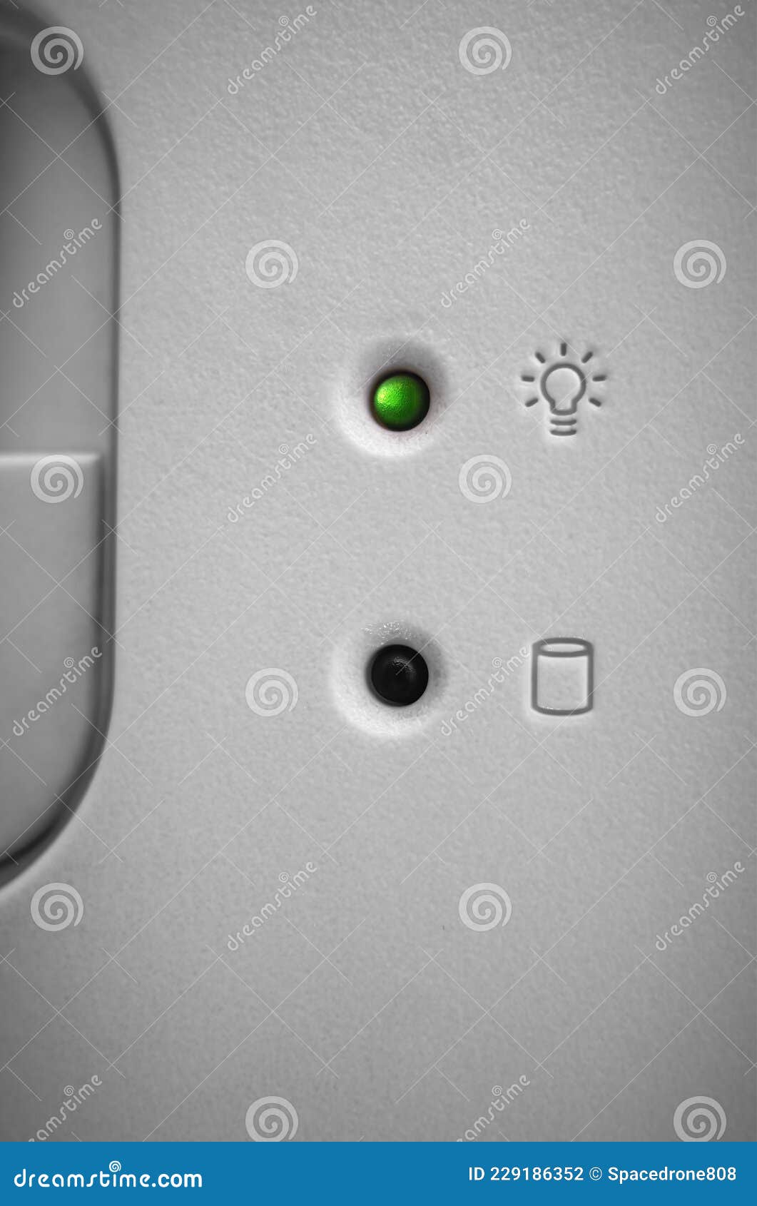 Green Led on Black & White Vintage Computer Case Stock Photo - Image of ...