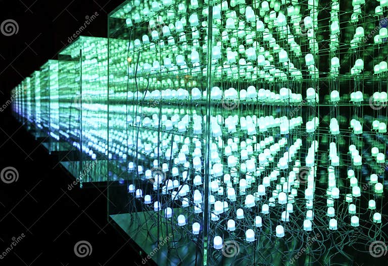 Green LED in a cube stock image. Image of electricity - 14029743