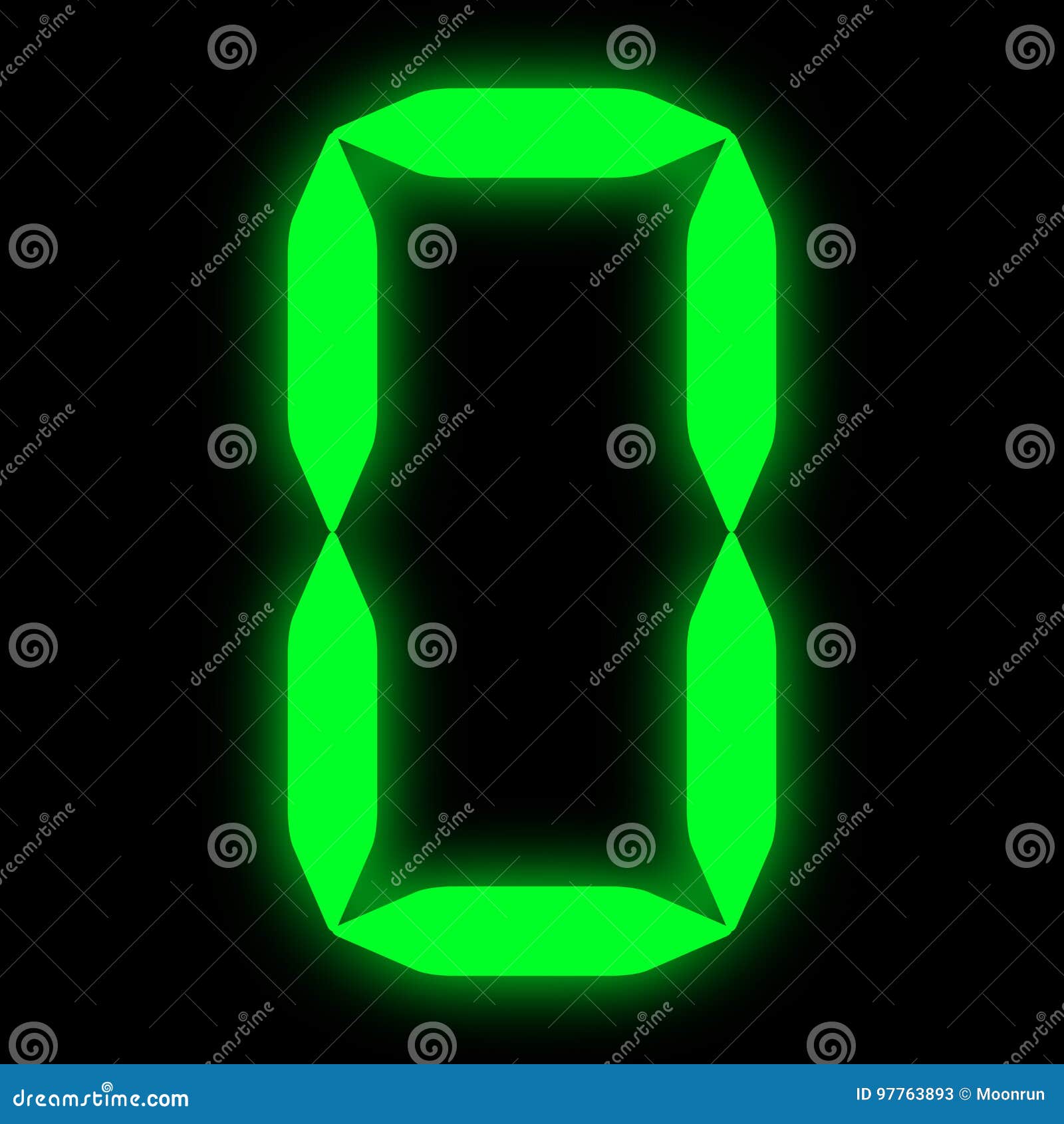 Green led digit 0 stock illustration. Illustration of zero - 97763893