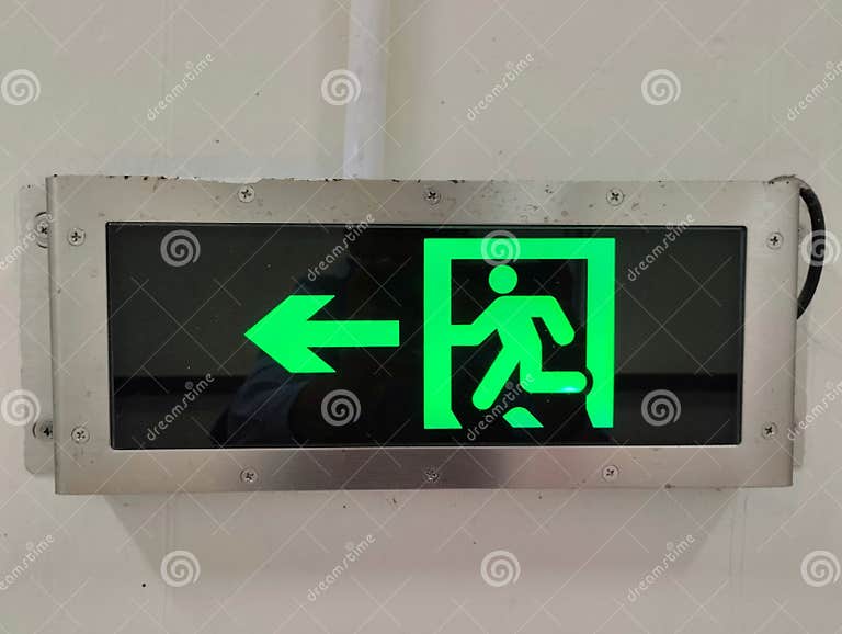 Green LED exit signal stock image. Image of design, electric - 291094721