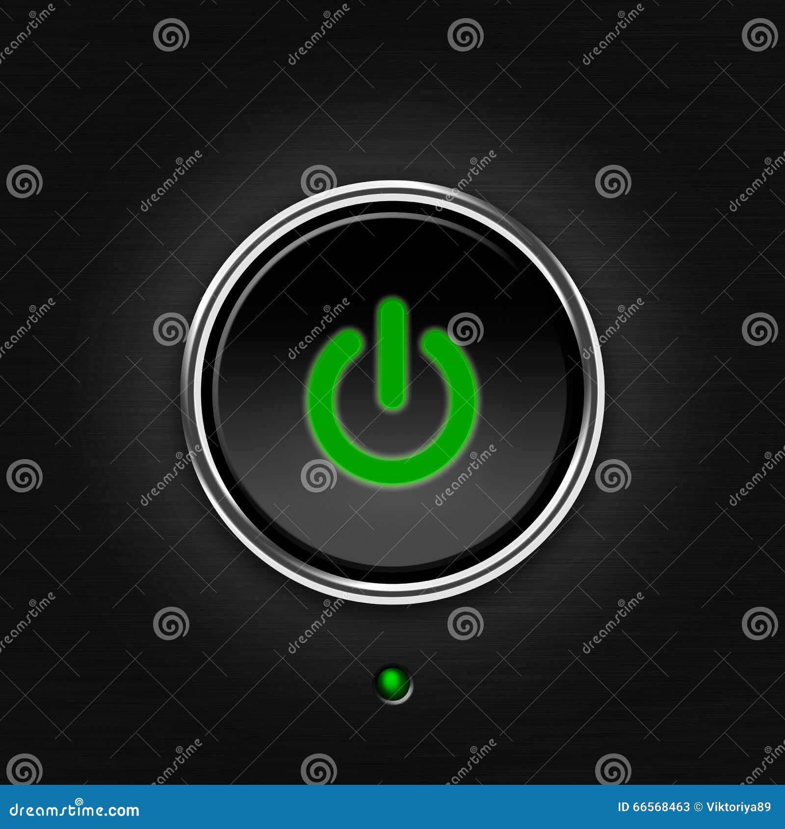 Green LED power button stock illustration. Illustration of business ...