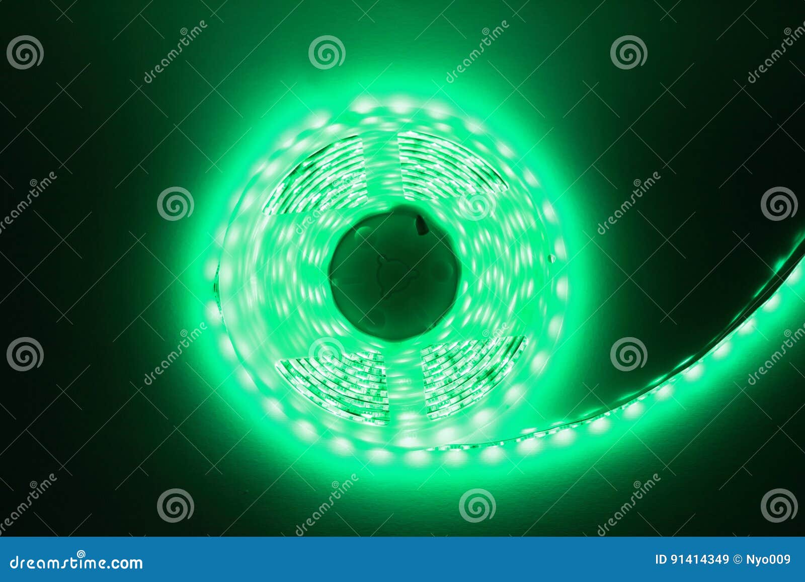 Green LED strip light stock image. Image of digital, cool - 91414349