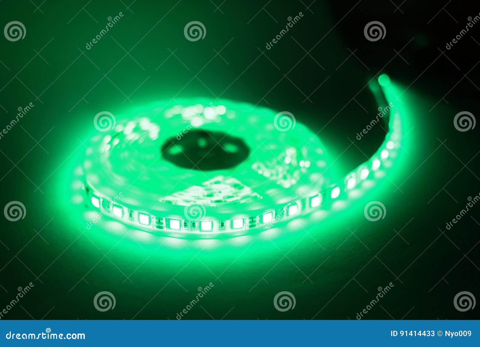 Green LED strip light stock image. Image of color, ecological - 91414433