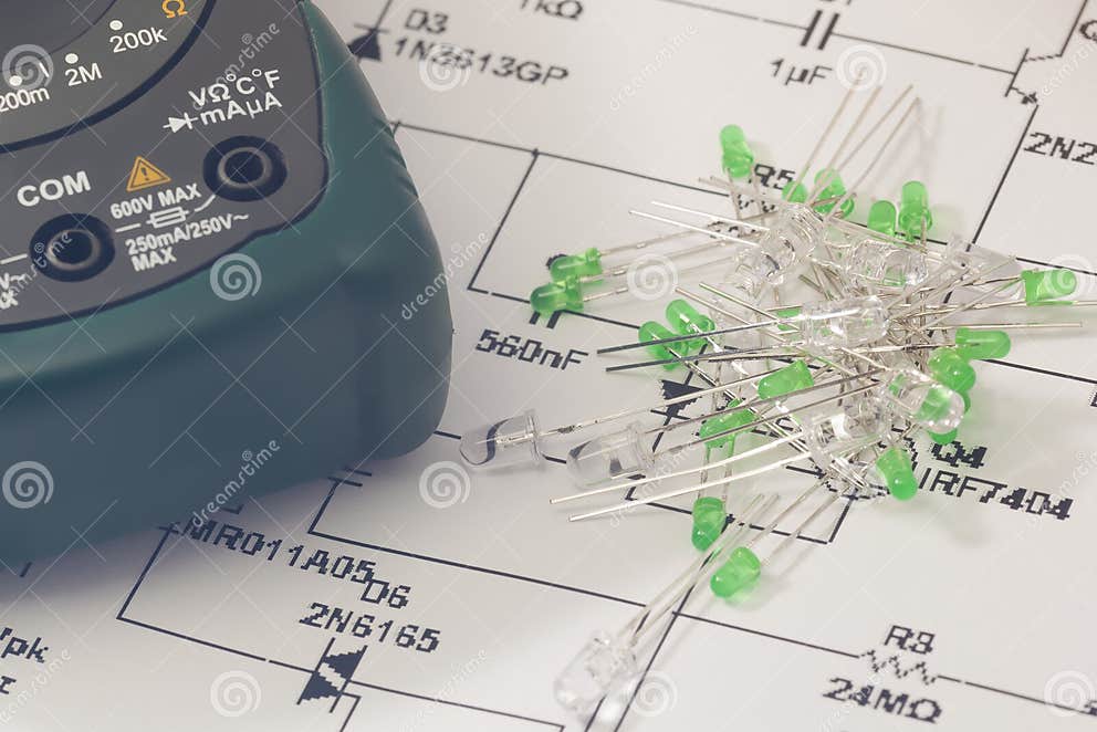 Green LEDs stock photo. Image of ingeniering, electronics - 46324682