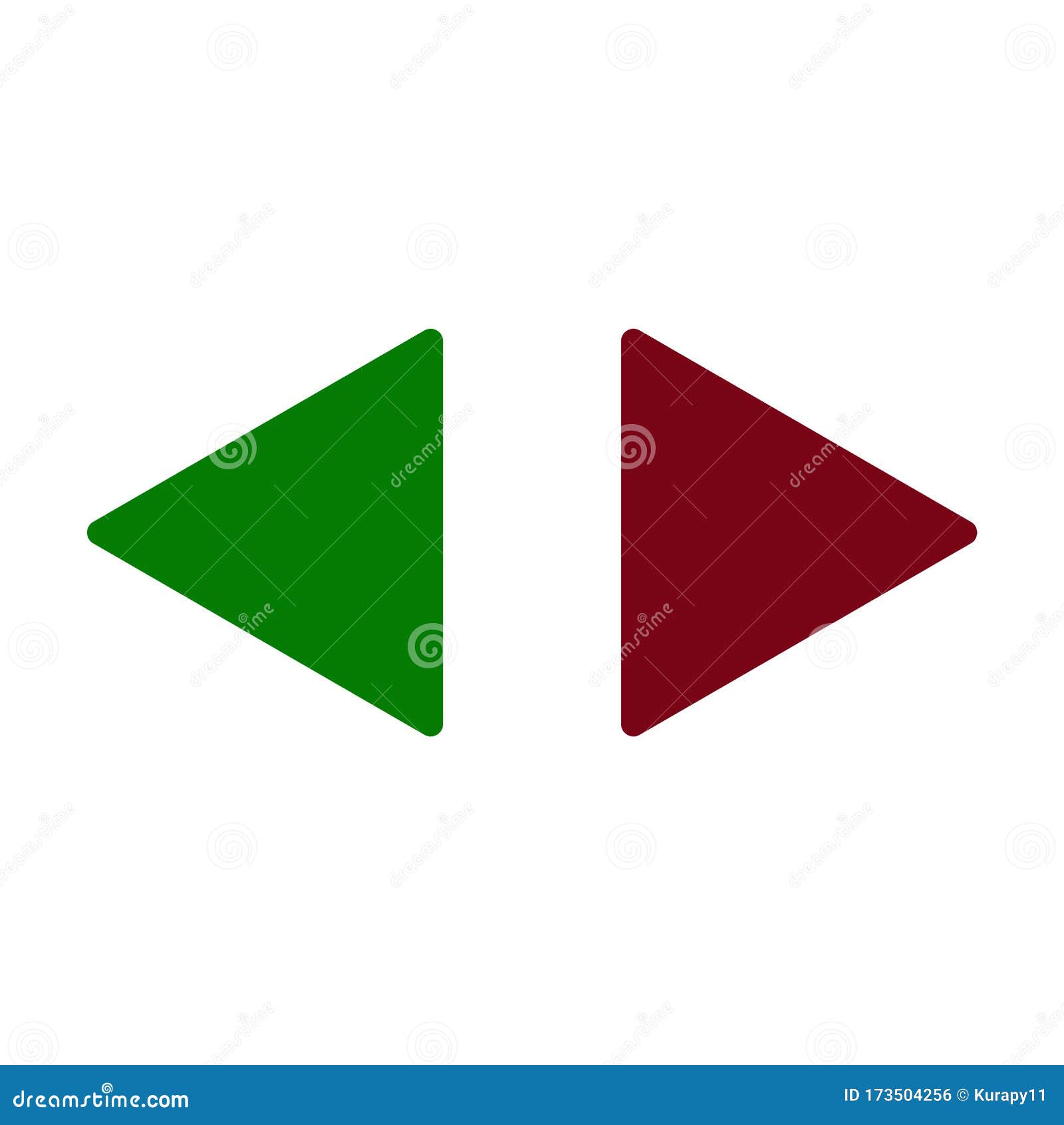 Green Left and Red Right Arrows Icon. Arrows Symbol Stock Illustration ...