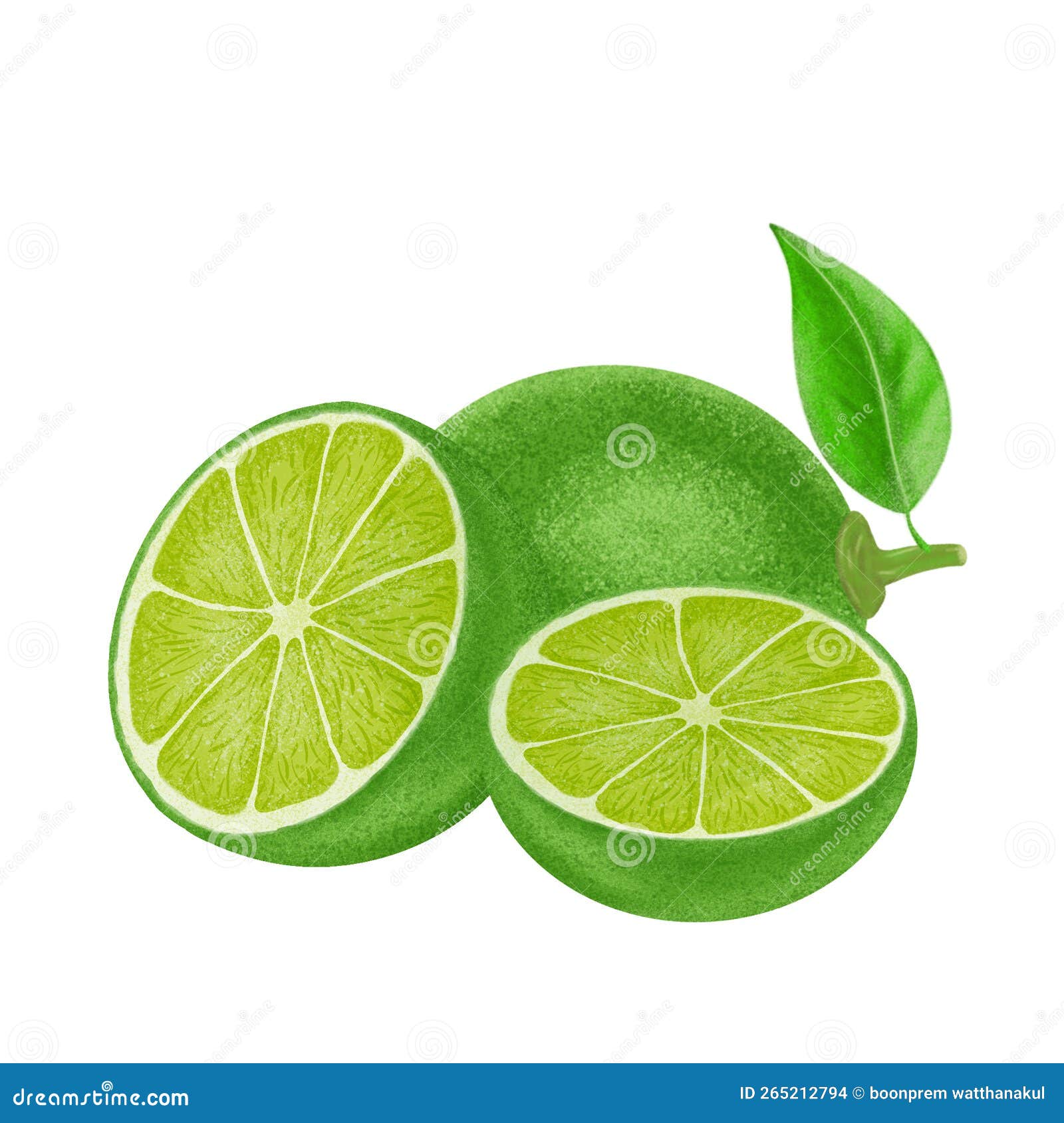 Green Lemon Illustration, Color Painting Stock Illustration ...