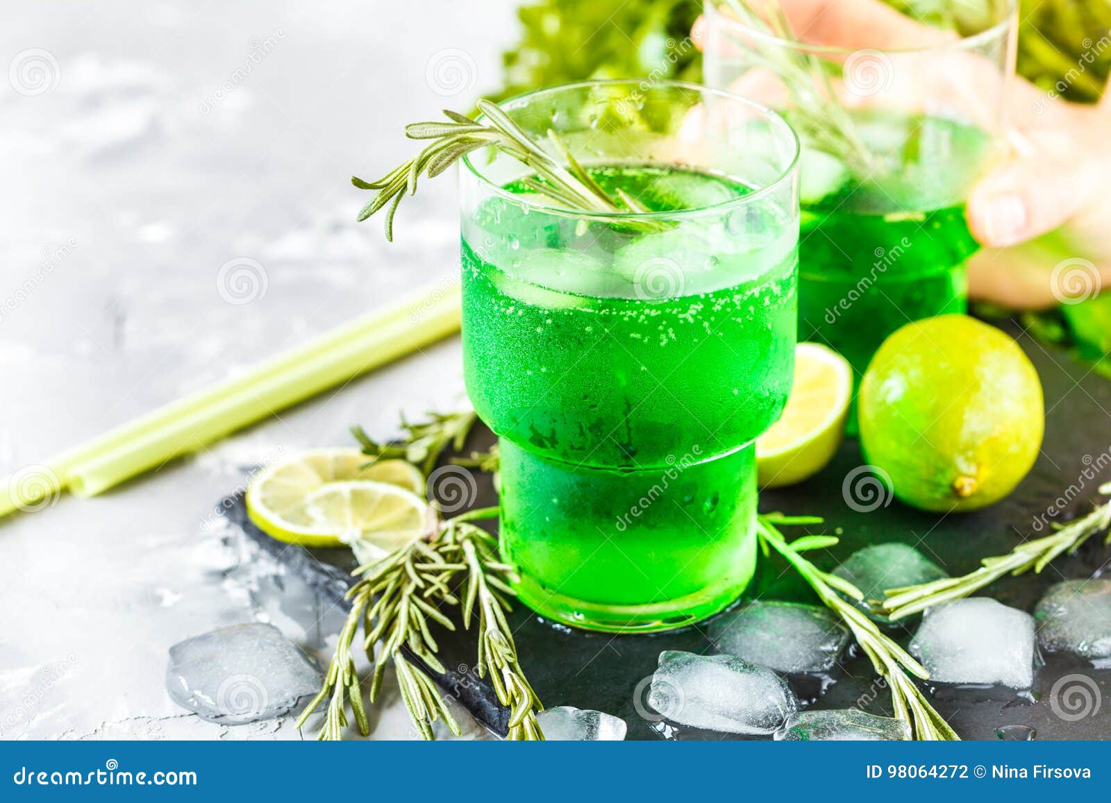 Green lemonade stock photo. Image of citrus, refreshment - 98064272