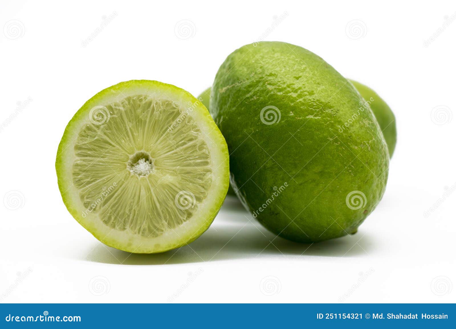 Green Lemons Slices Isolated on White Background Stock Image - Image of ...