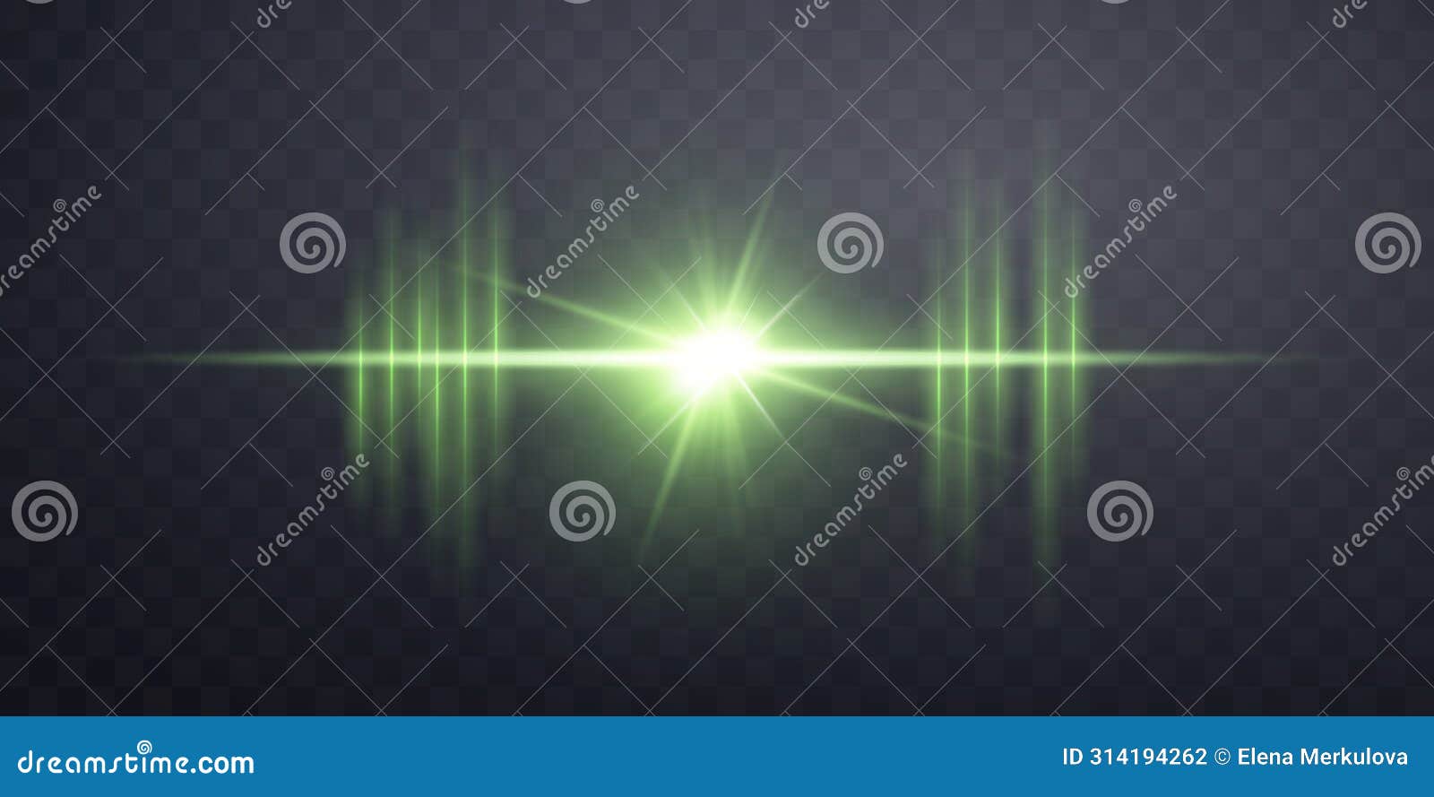 Green Lens Flare. Isolated on Transparent Background. Sun Flash with ...