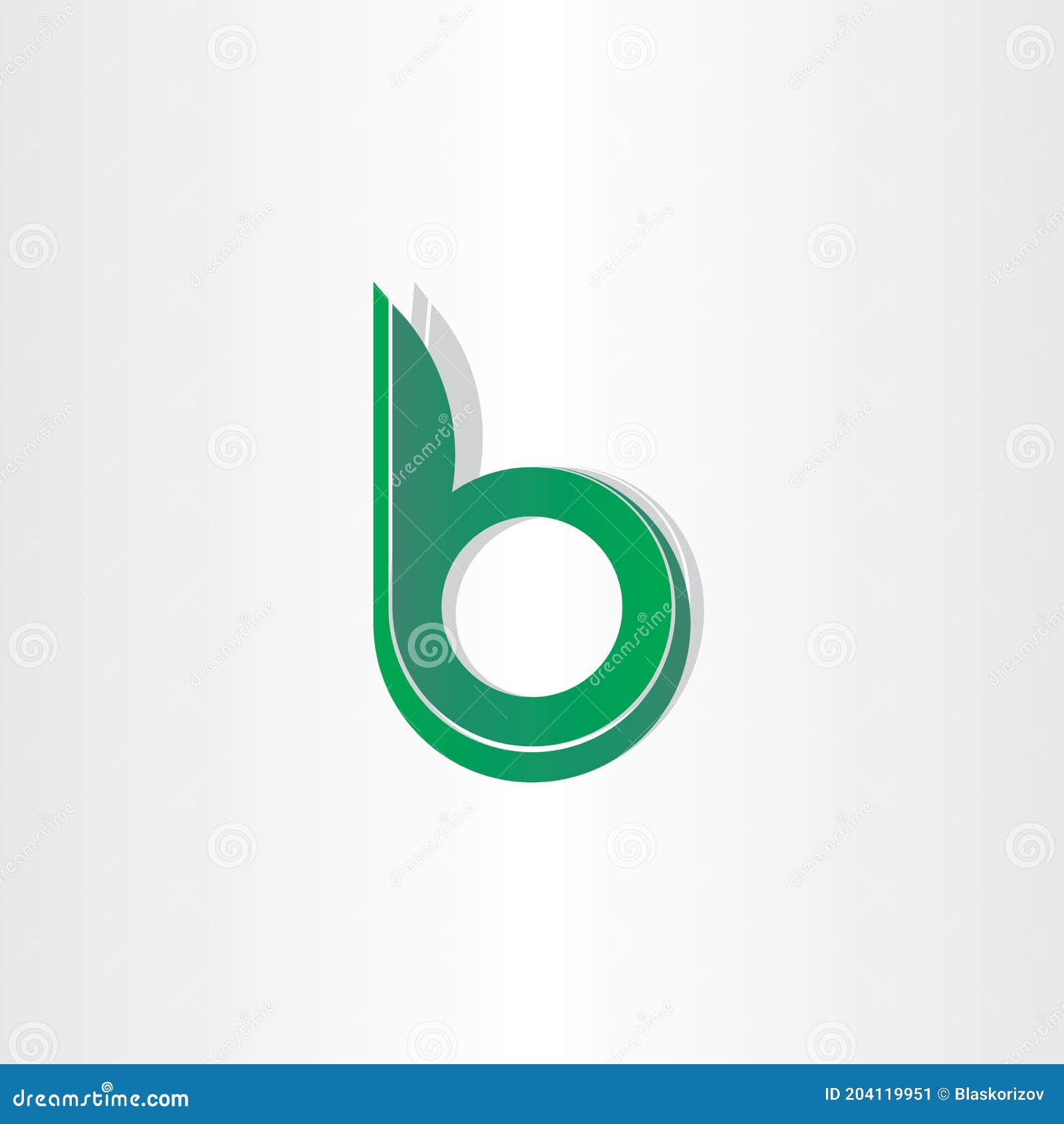 Green Letter B Stylized Symbol Stock Vector - Illustration of unusual ...
