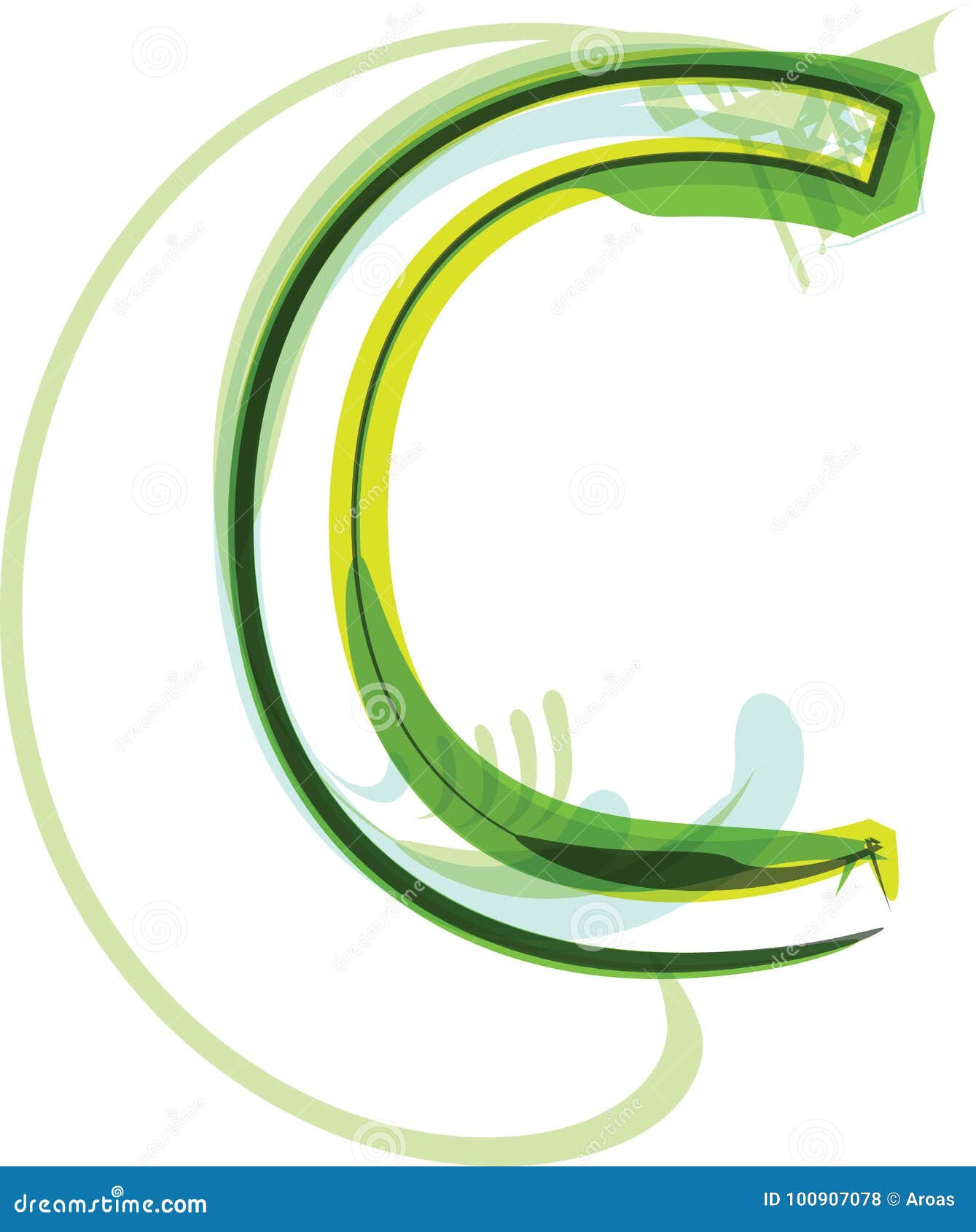 Green letter C stock vector. Illustration of environmental - 100907078