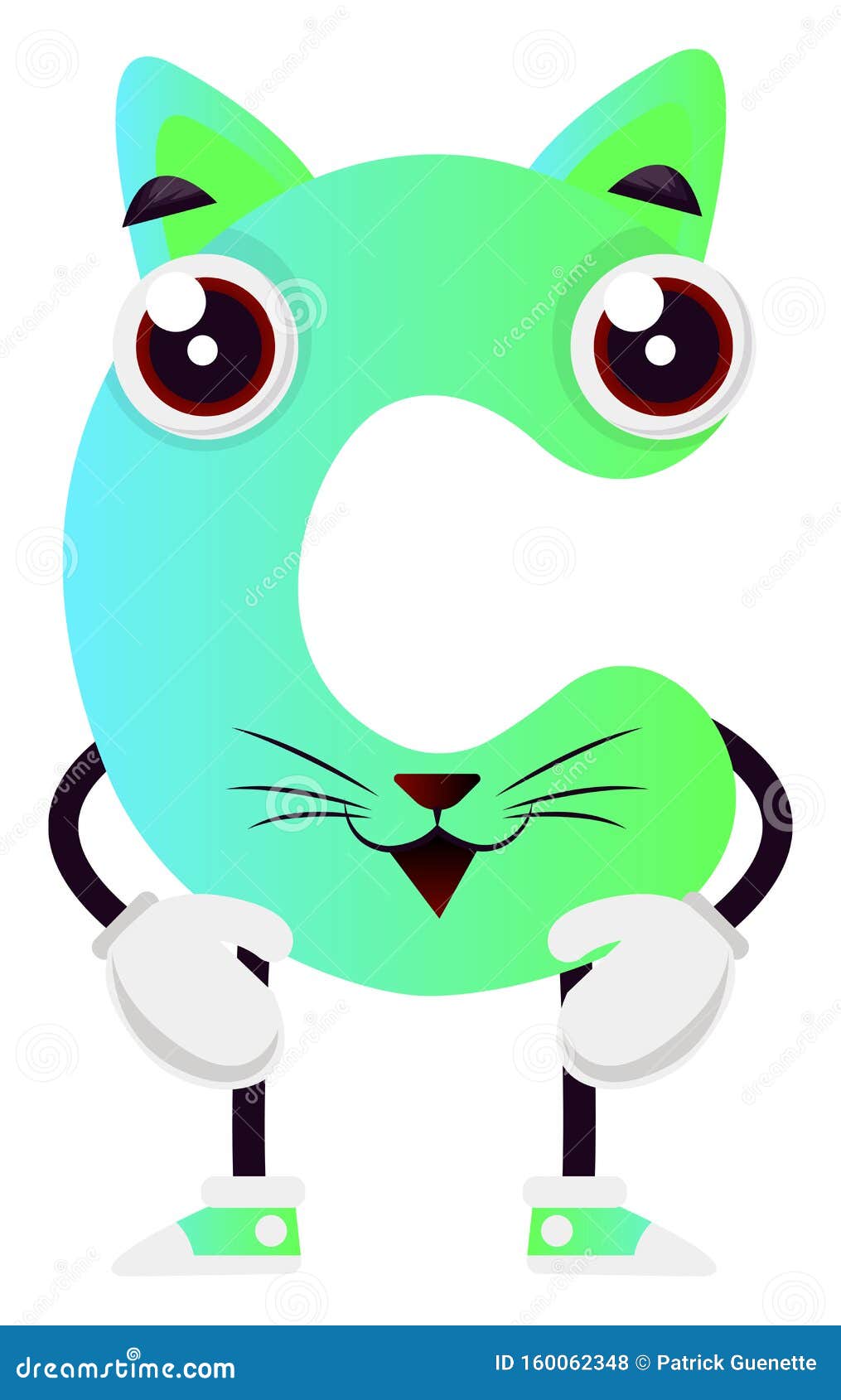 Green Letter C Vector Illustration Stock Vector - Illustration of ...