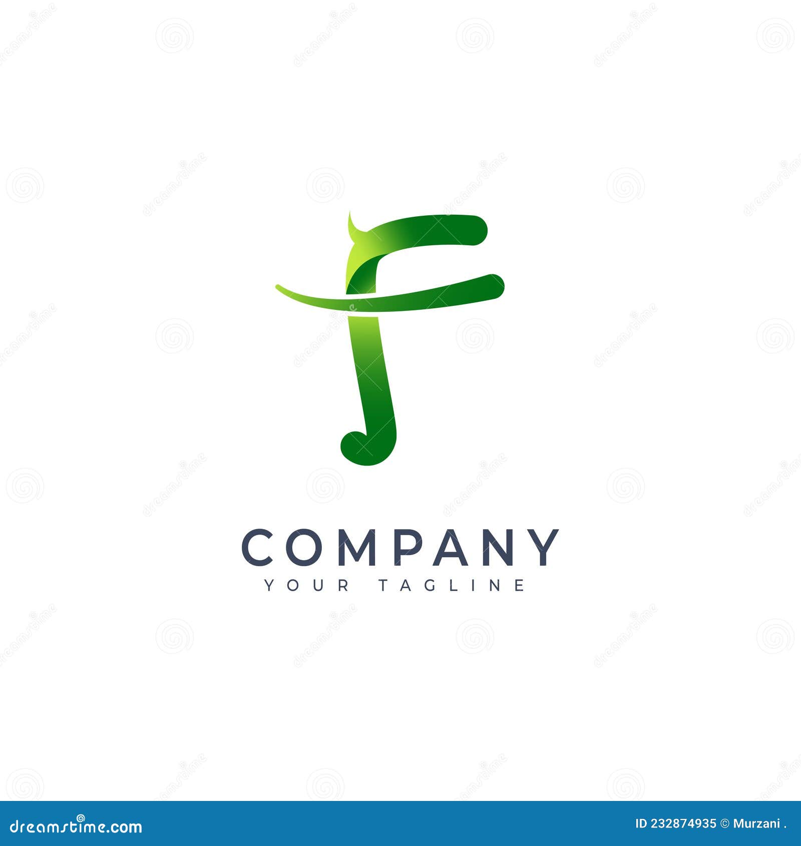 Green Letter F Gradient Simple Logo Stock Vector - Illustration of ...