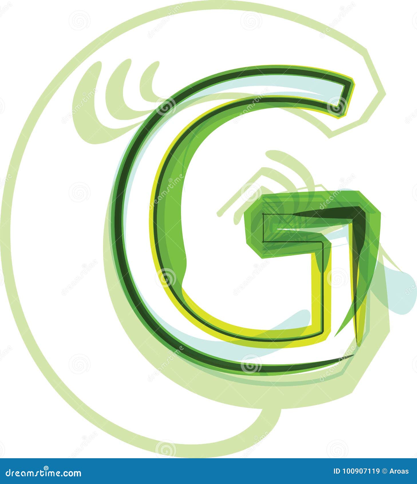 Green letter G stock vector. Illustration of green, ecology - 100907119