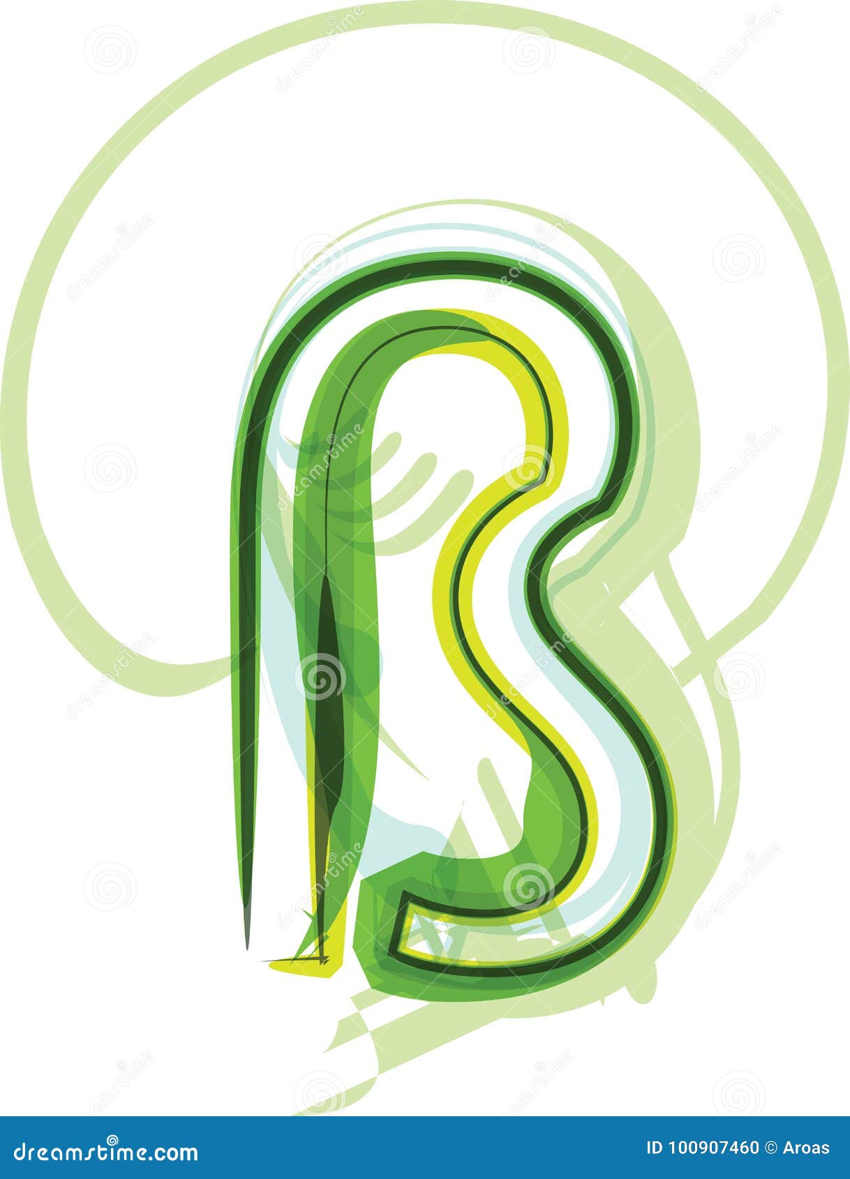Green letter stock vector. Illustration of icon, green - 100907460