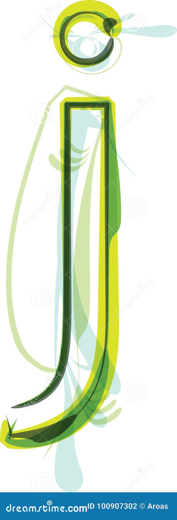 Green letter j stock vector. Illustration of freshness - 100907302
