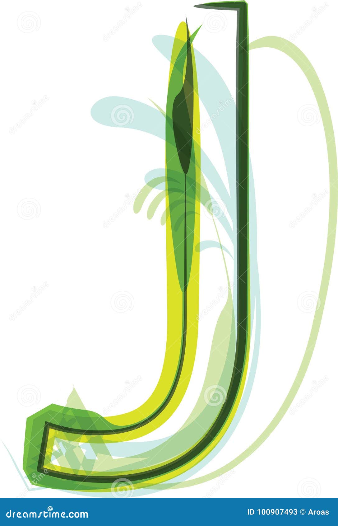 Green letter J stock vector. Illustration of letter - 100907493