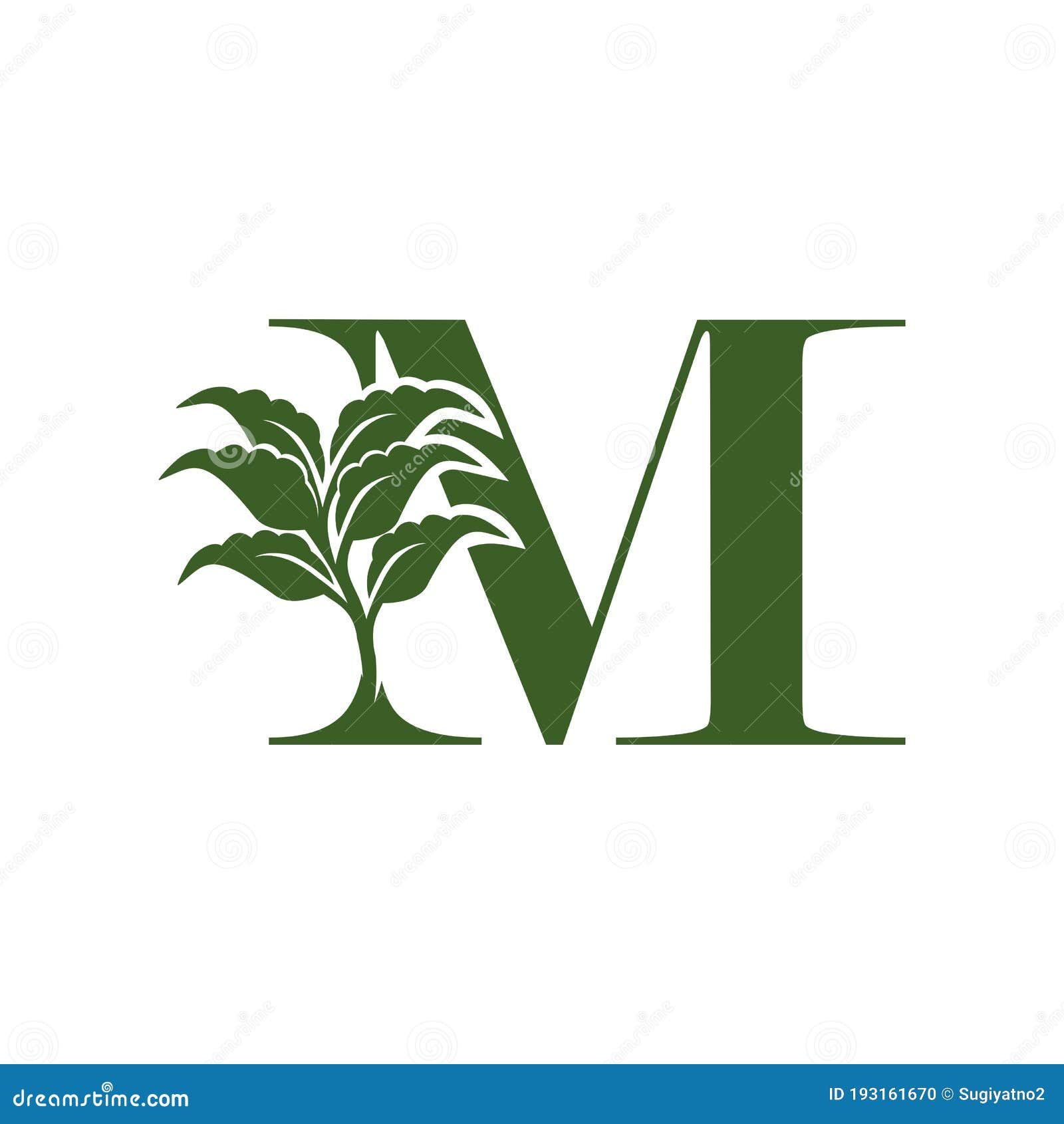 Green Letter M Logo with Leaf Element, Vector Design Ecology Concept ...